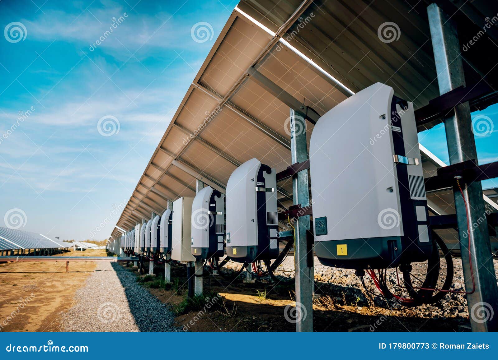 Back View of Solar Panel. Inverter To Transform Direct Current into ...