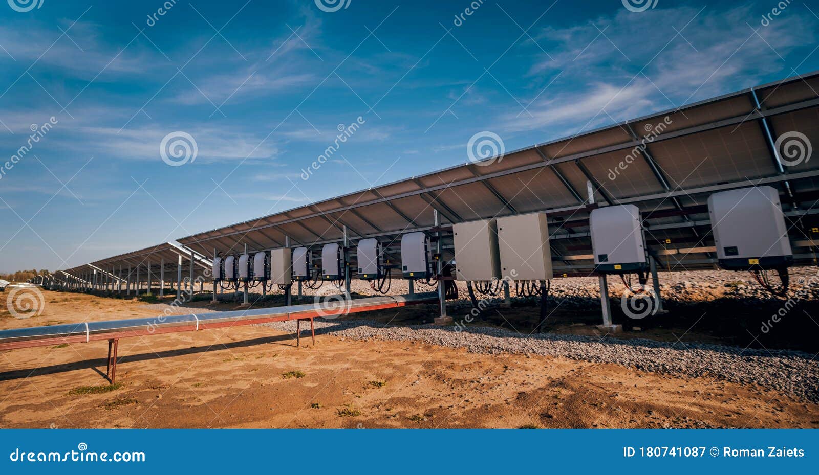 Back View of Solar Panel. Inverter To Transform Direct Current into ...