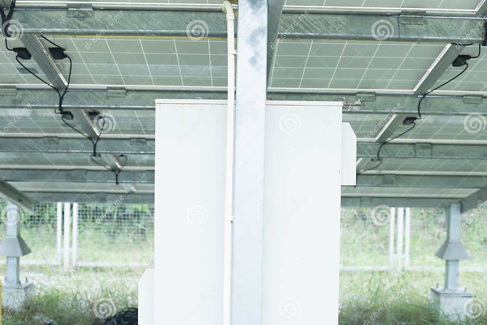 Back View of Solar Panel. Inverter To Transform Direct Current into ...