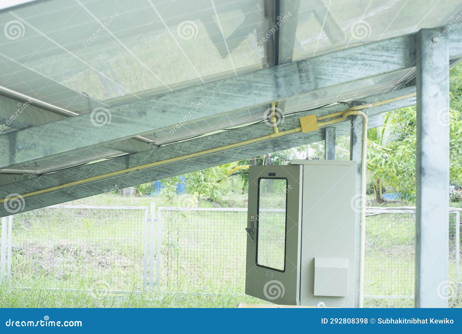 Back View of Solar Panel. Inverter To Transform Direct Current into ...