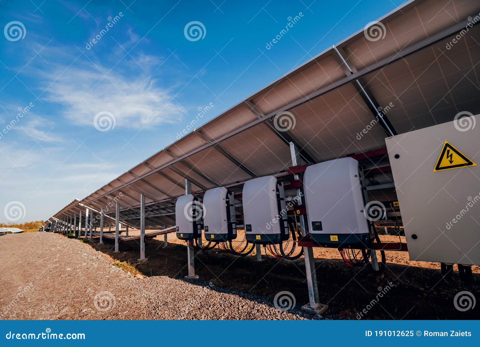 Back View of Solar Panel. Inverter To Transform Direct Current into ...