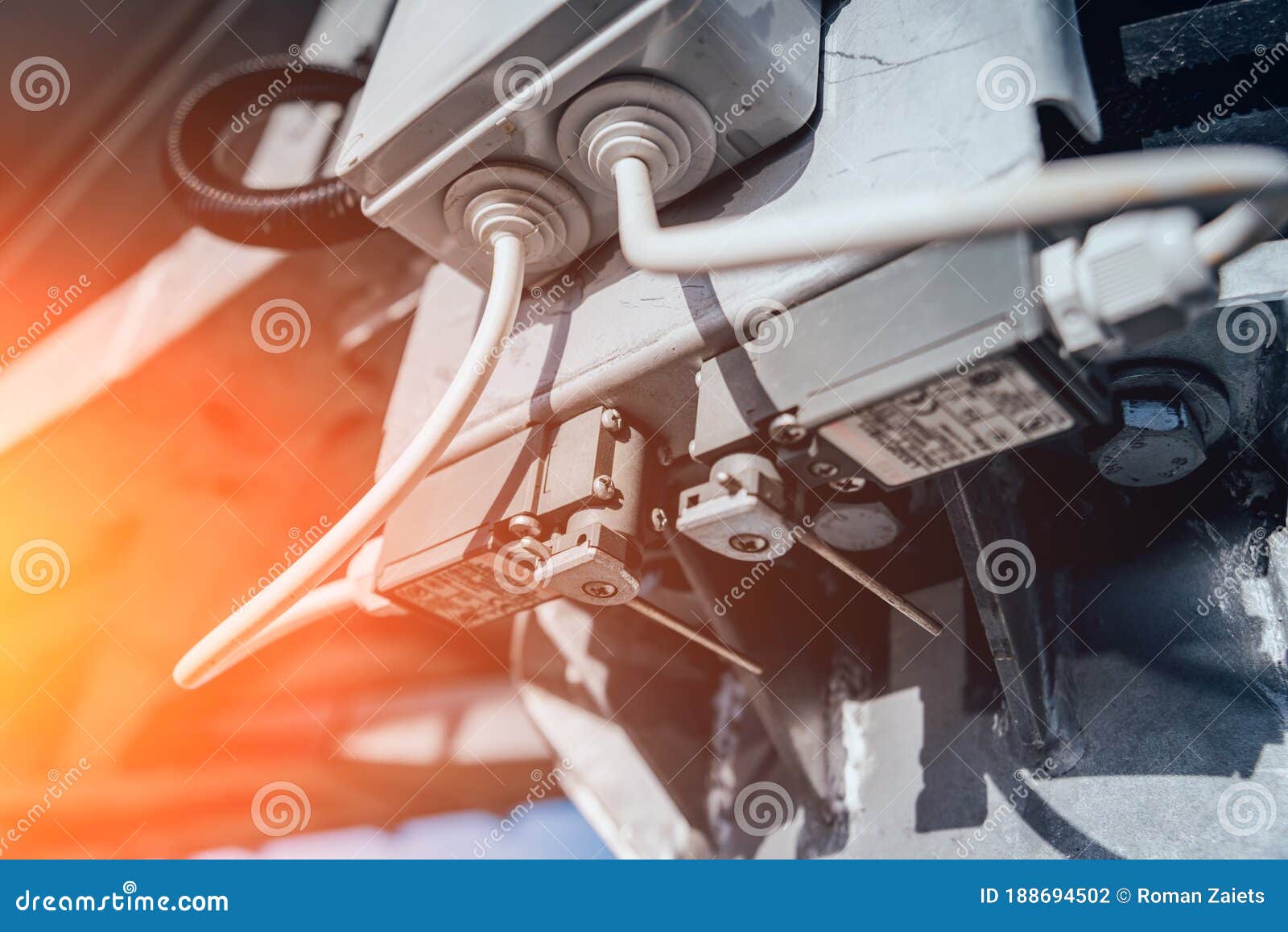 Back View of Solar Panel. Turning Gear Stock Photo - Image of detail ...