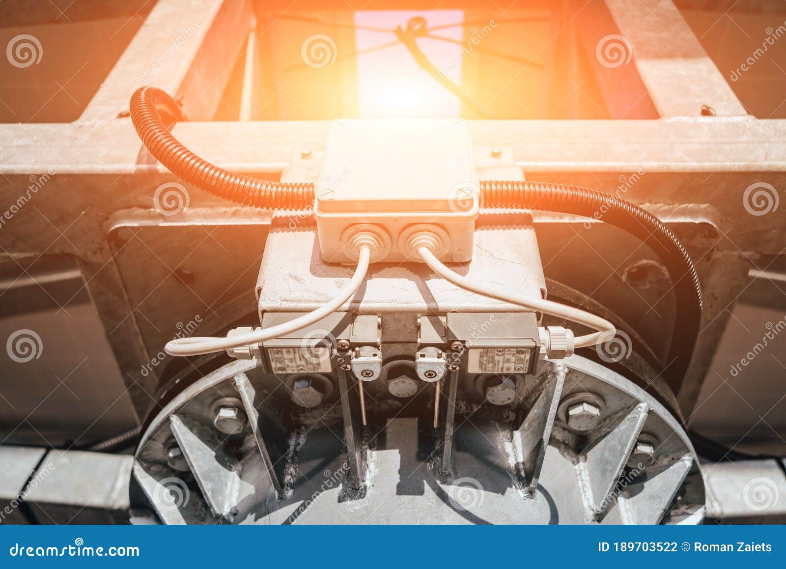 Back View of Solar Panel. Turning Gear Stock Photo - Image of detail ...