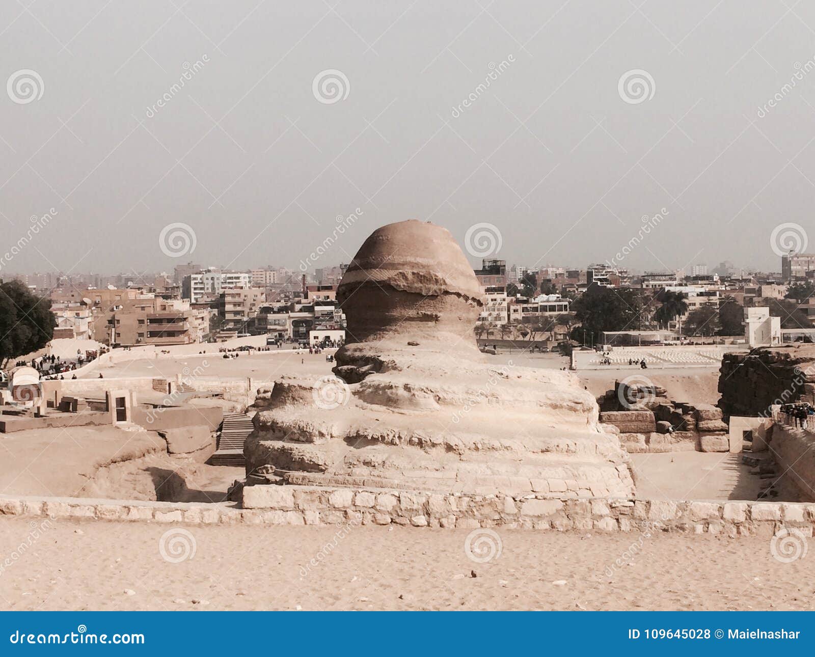 Sphinx back Pyramid Egypt stock photo. Image of desert - 109645028