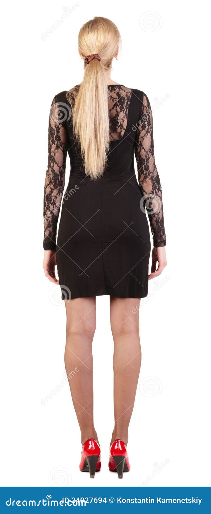 Back View of Standing Beautiful Blonde Business Woman. Stock Photo ... Back View of Standing Beautiful Blonde Business Woman. Stock Photo ...