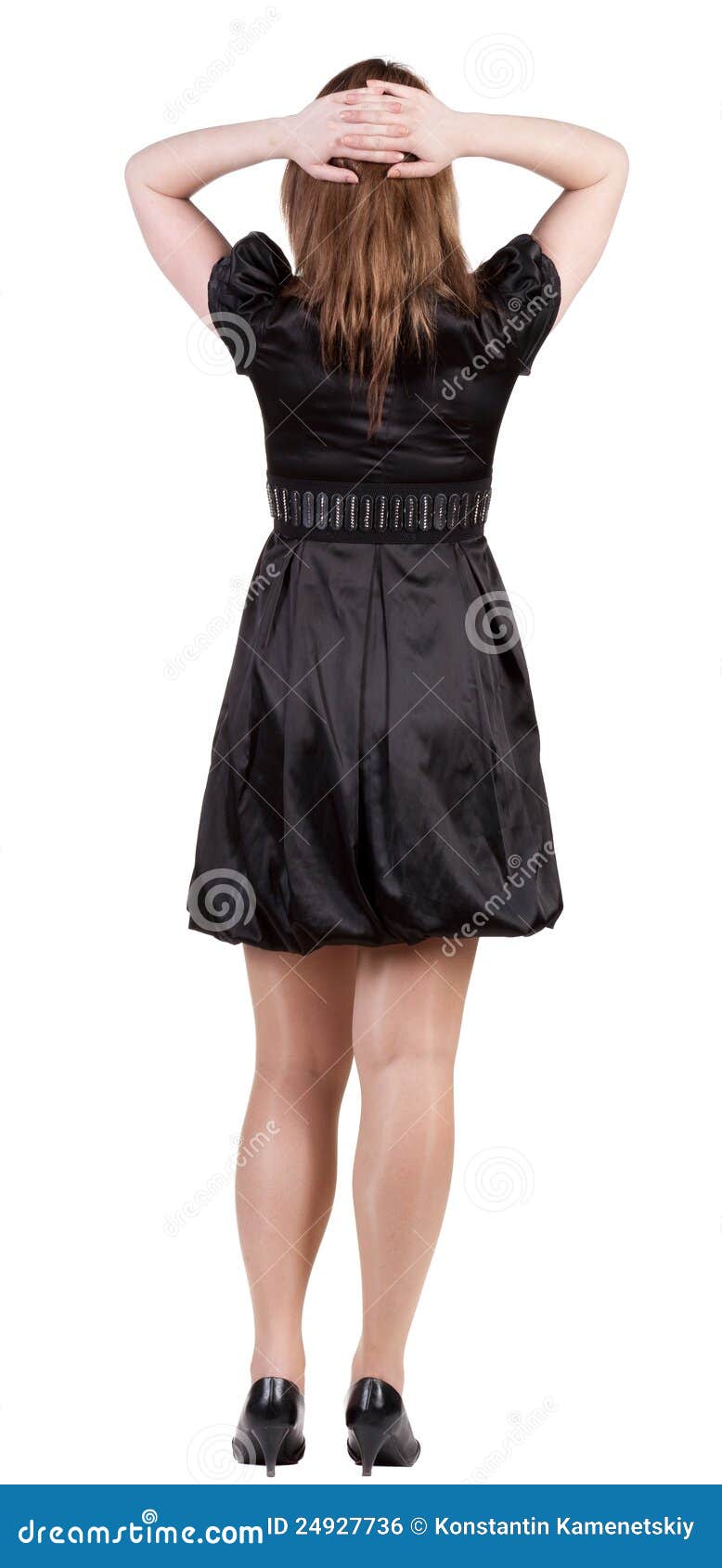 Back View of Standing Beautiful Woman. Stock Photo - Image of idea ...