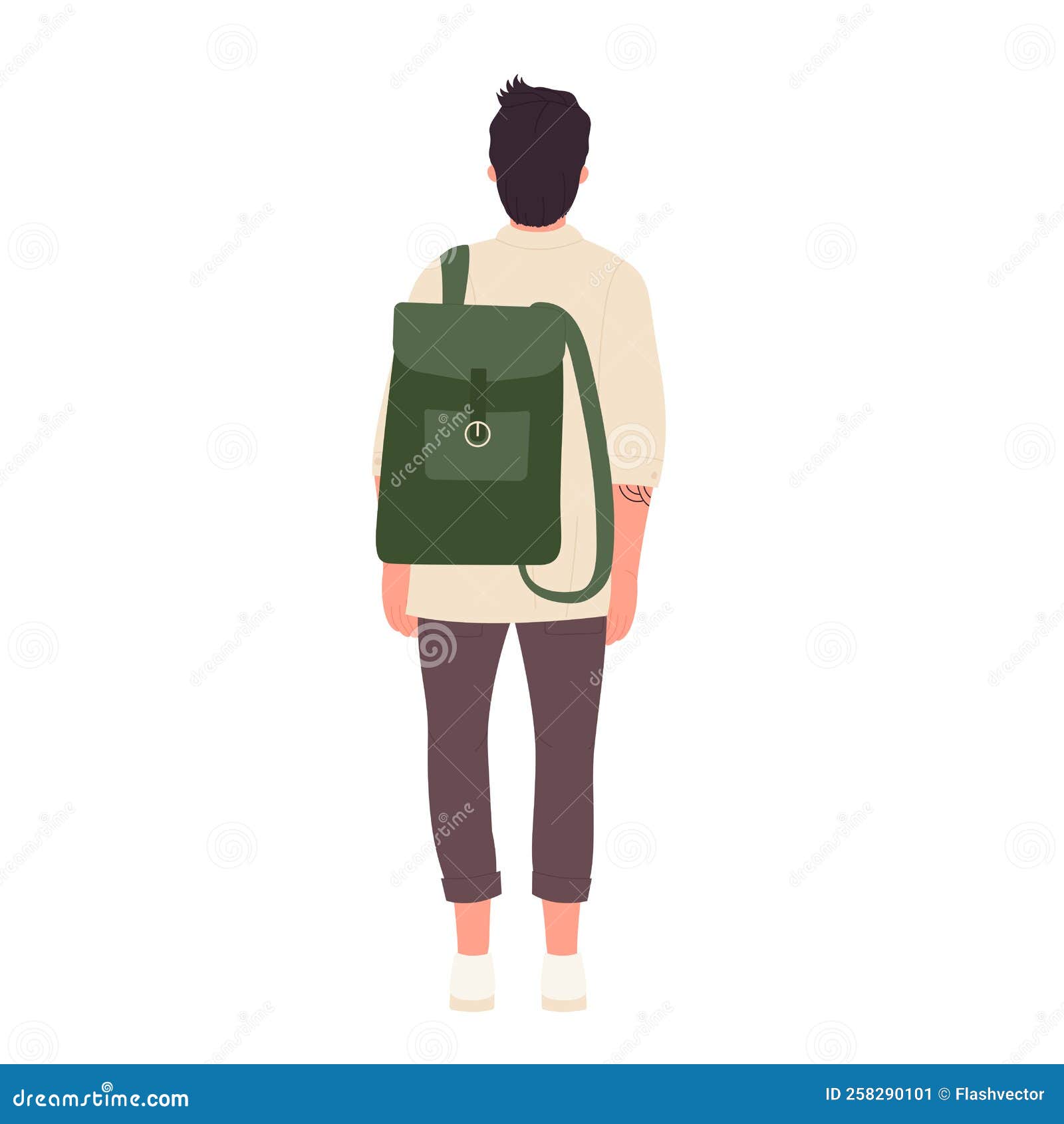 Back View of Standing Student Stock Vector - Illustration of school ...