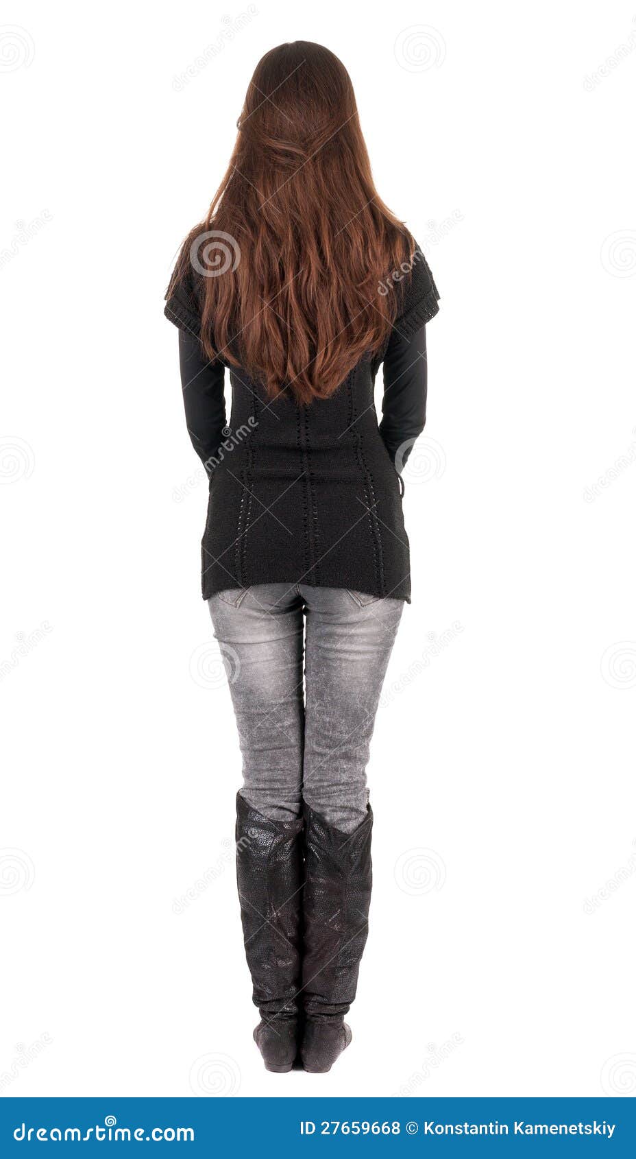 Back View Of Standing Young Beautiful Woman. Royalty Free Stock Photos ... Back View Of Standing Young Beautiful Woman. Royalty Free Stock Photos ...