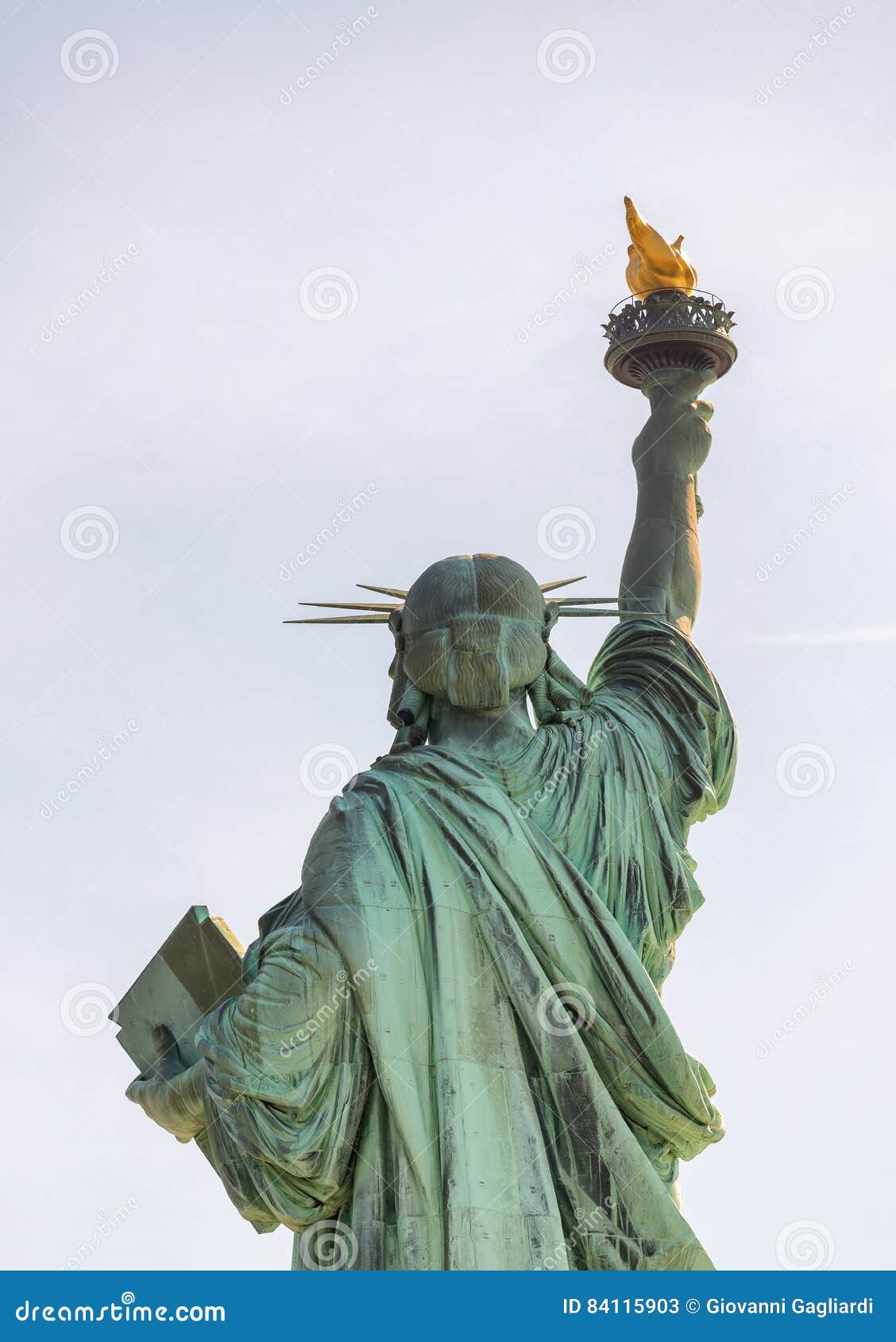 Back View of Statue of Liberty from Street Level, New York Stock Image ...