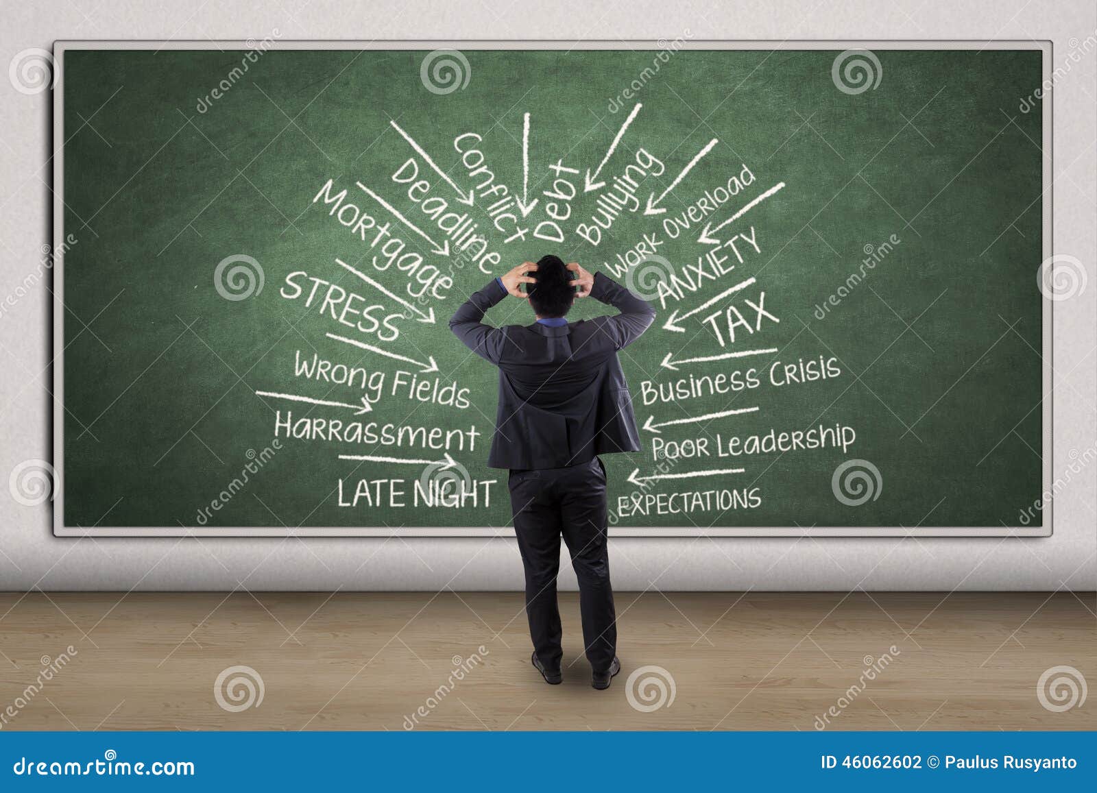 Back View of Stressful Businessman Stock Photo - Image of manager ...
