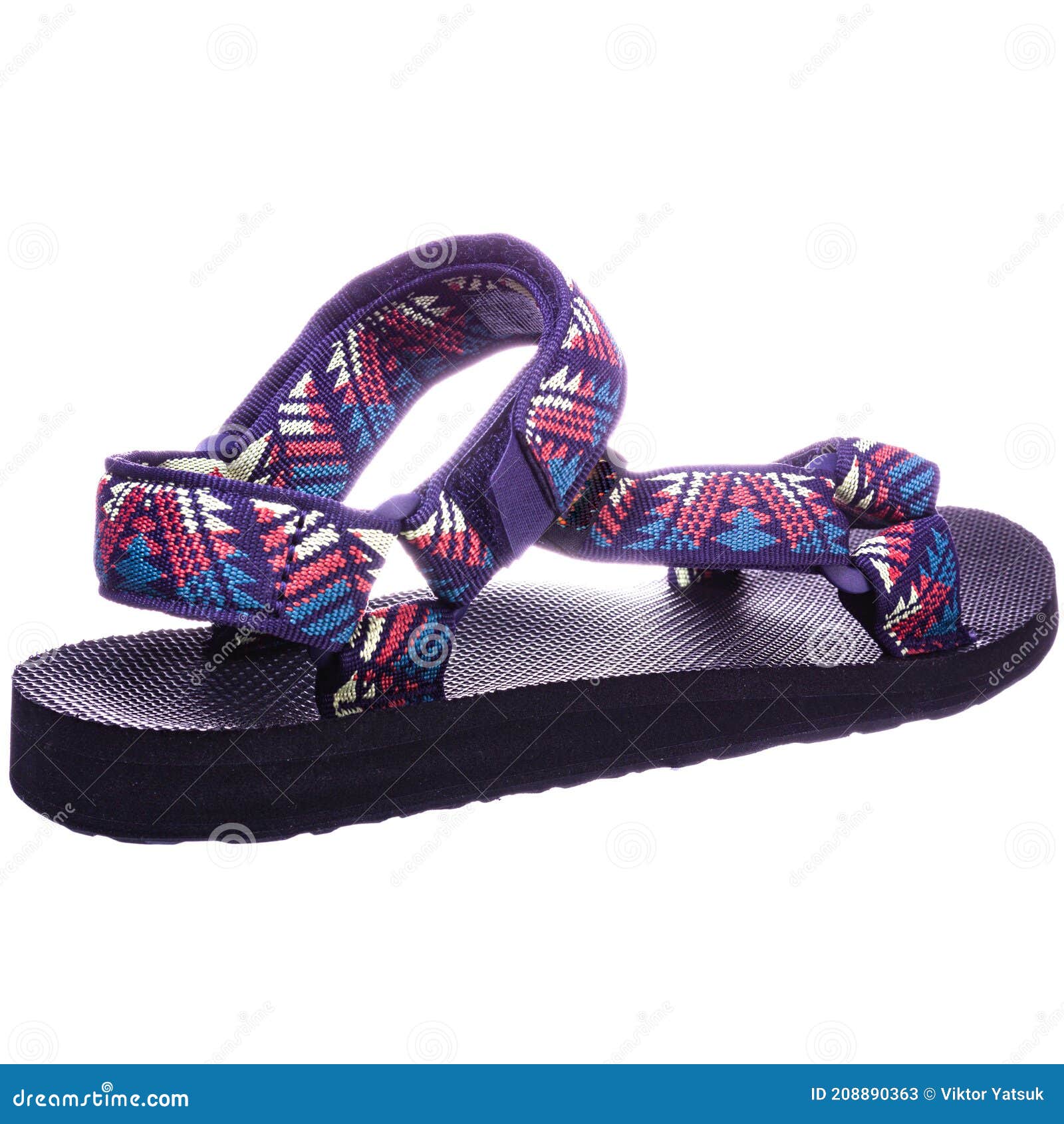 Back View of Summer Slippers. Velcro Sandals. Open and Lightweight ...