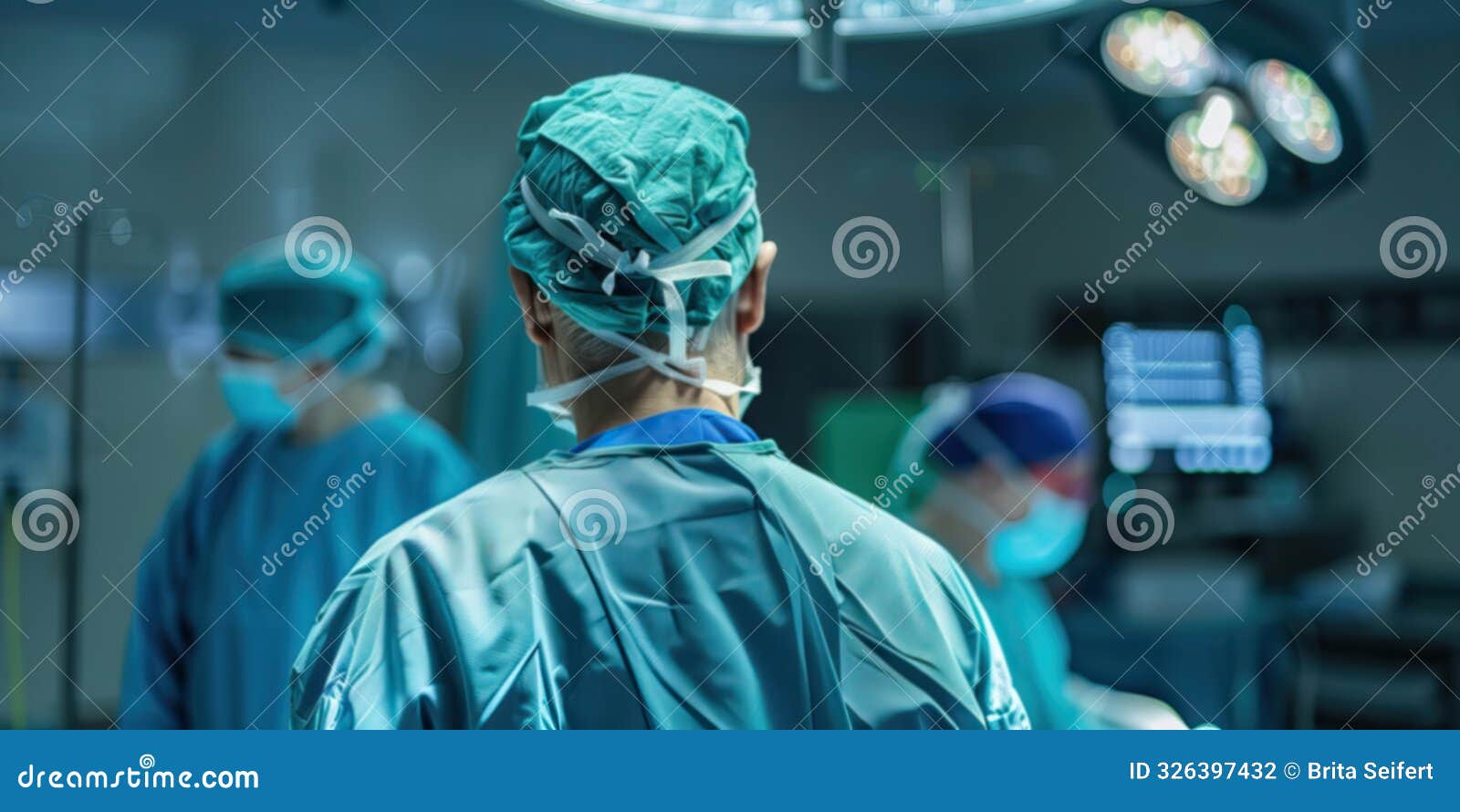 Surgical Operation In Hospital Room Interior. Medical Stuff Helping ...