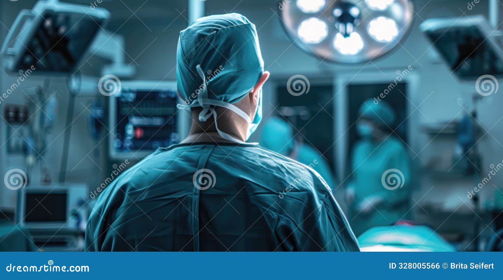 Back View of a Surgeon Doing a Surgical Operation at Hospital , Surgery ...