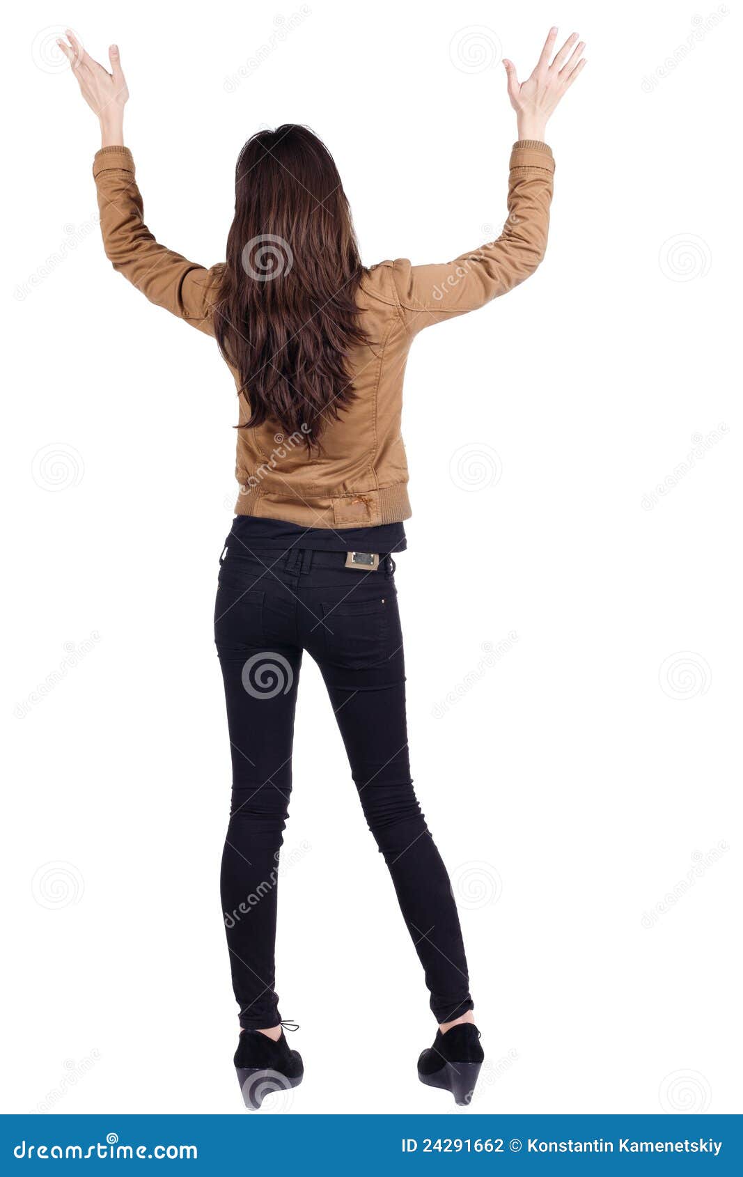 Back View of Surprised Brunette Stock Photo - Image of person ...