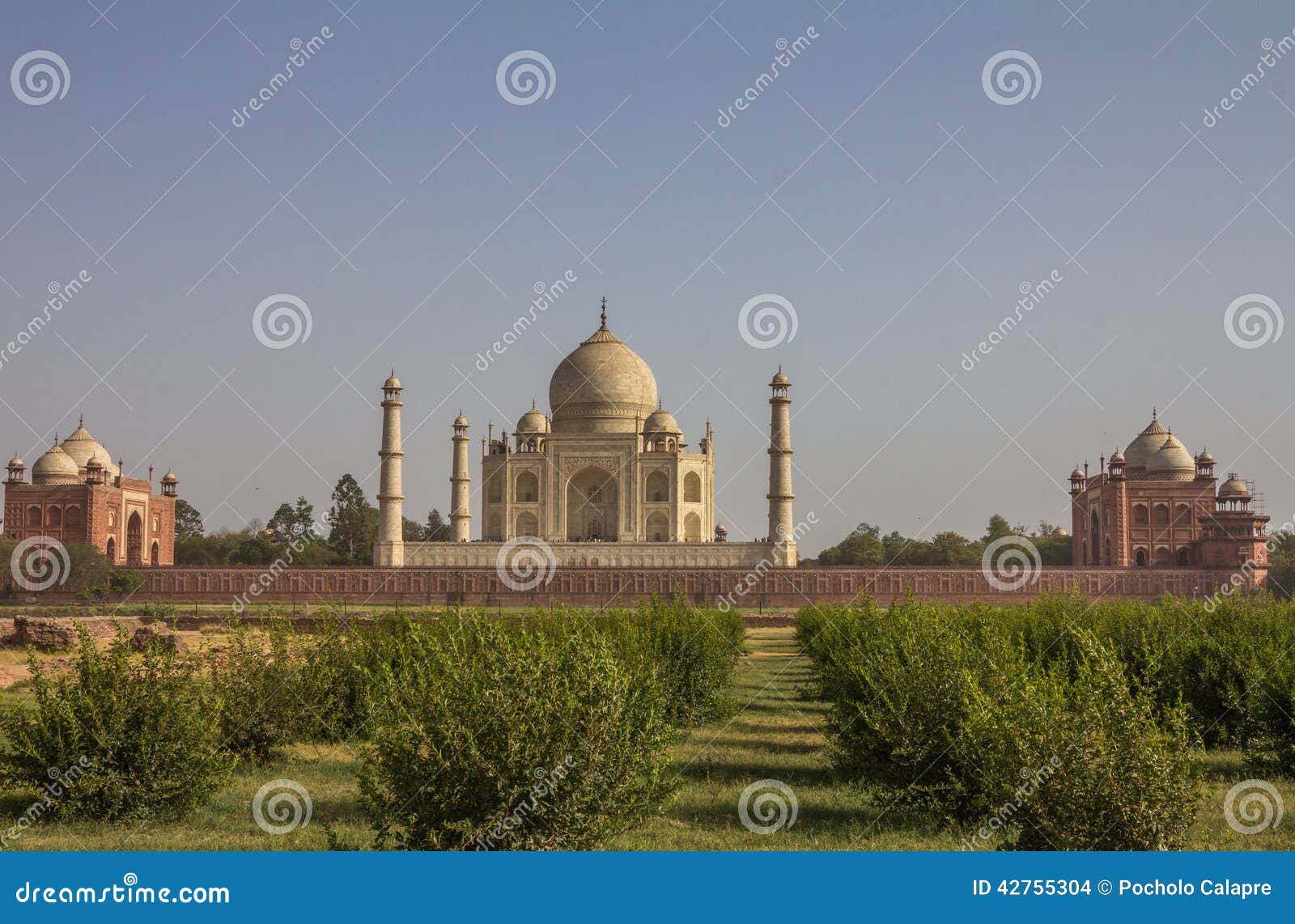 Back view of Taj Mahal stock photo. Image of full, back - 42755304