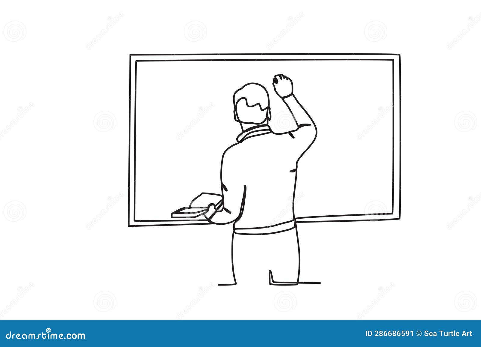 Back View of a Teacher Teaching in a Classroom Stock Vector ...