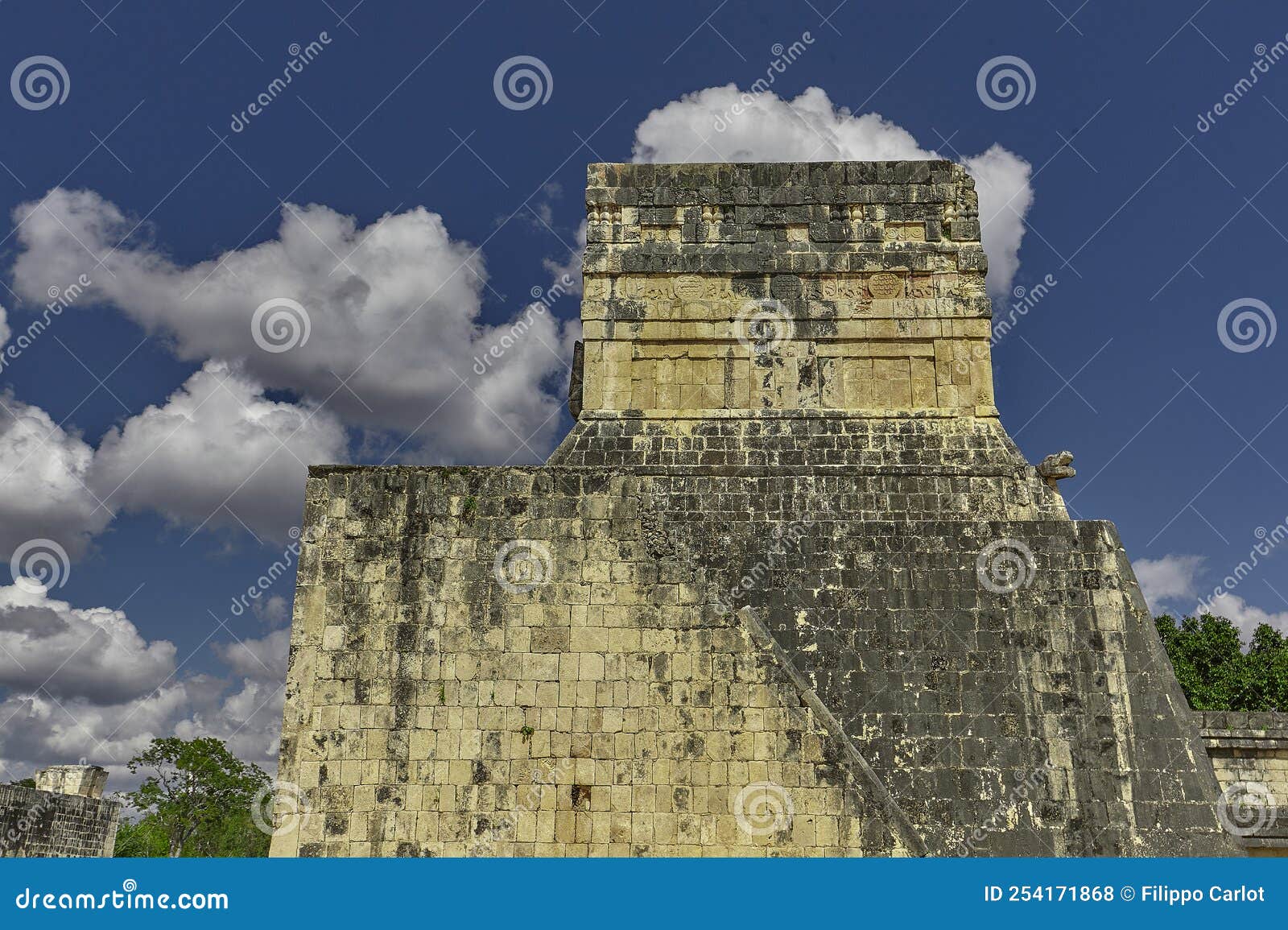 Back View of the Temple of the Jaguar Stock Photo - Image of maya, itza ...