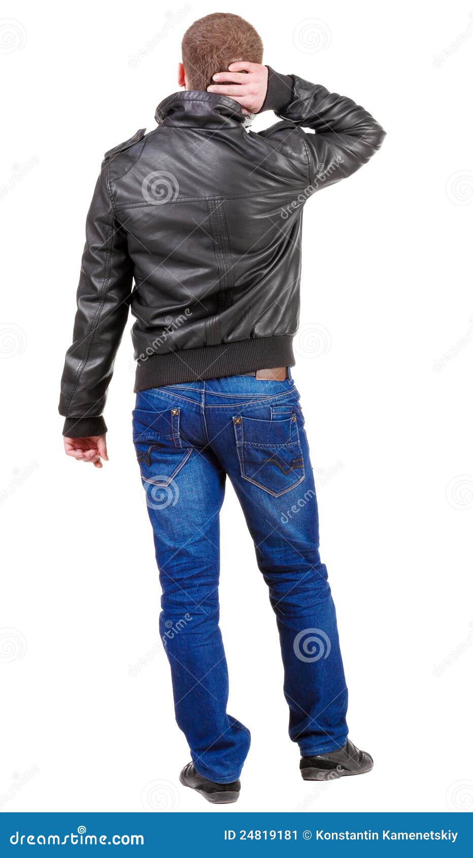 Back view of thinking man stock image. Image of executive - 24819181