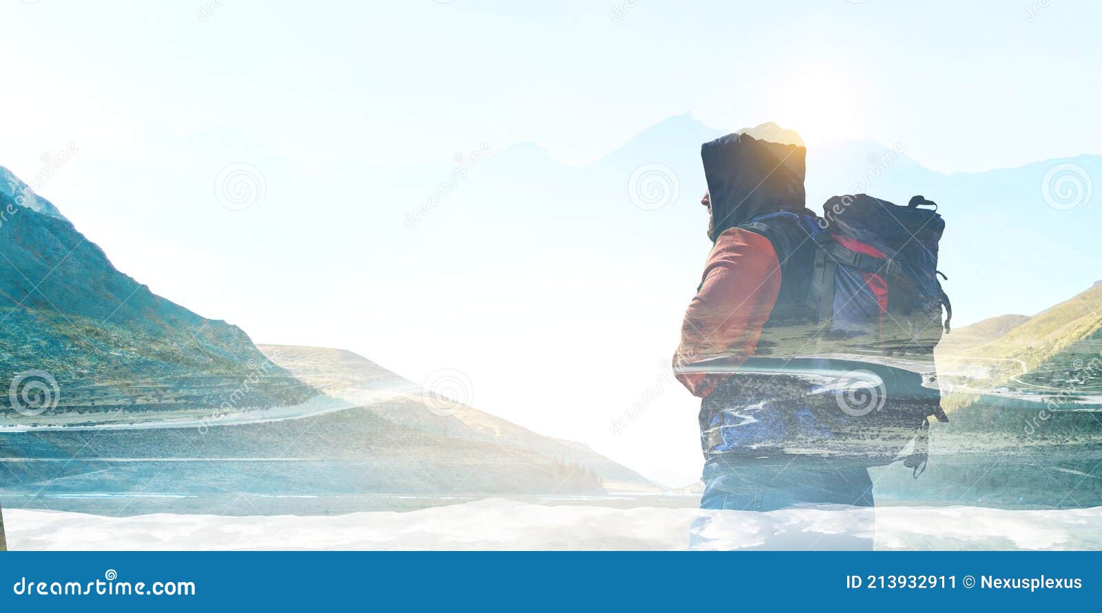 Travelling Tourist with His Backpack Stock Image - Image of outdoor ...