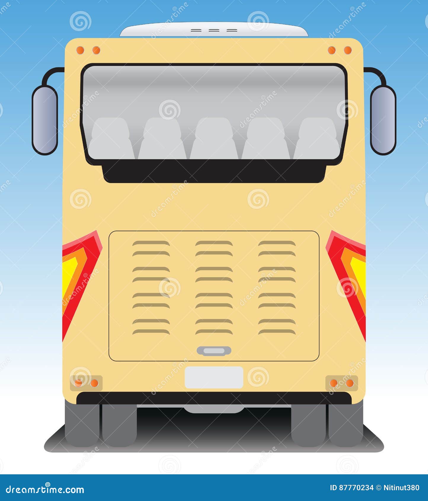 Back view of Tourist bus stock vector. Illustration of transportation ...