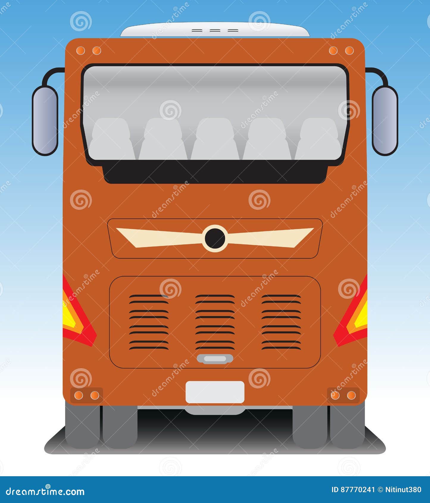 Back view of Tourist bus stock illustration. Illustration of vehicle ...