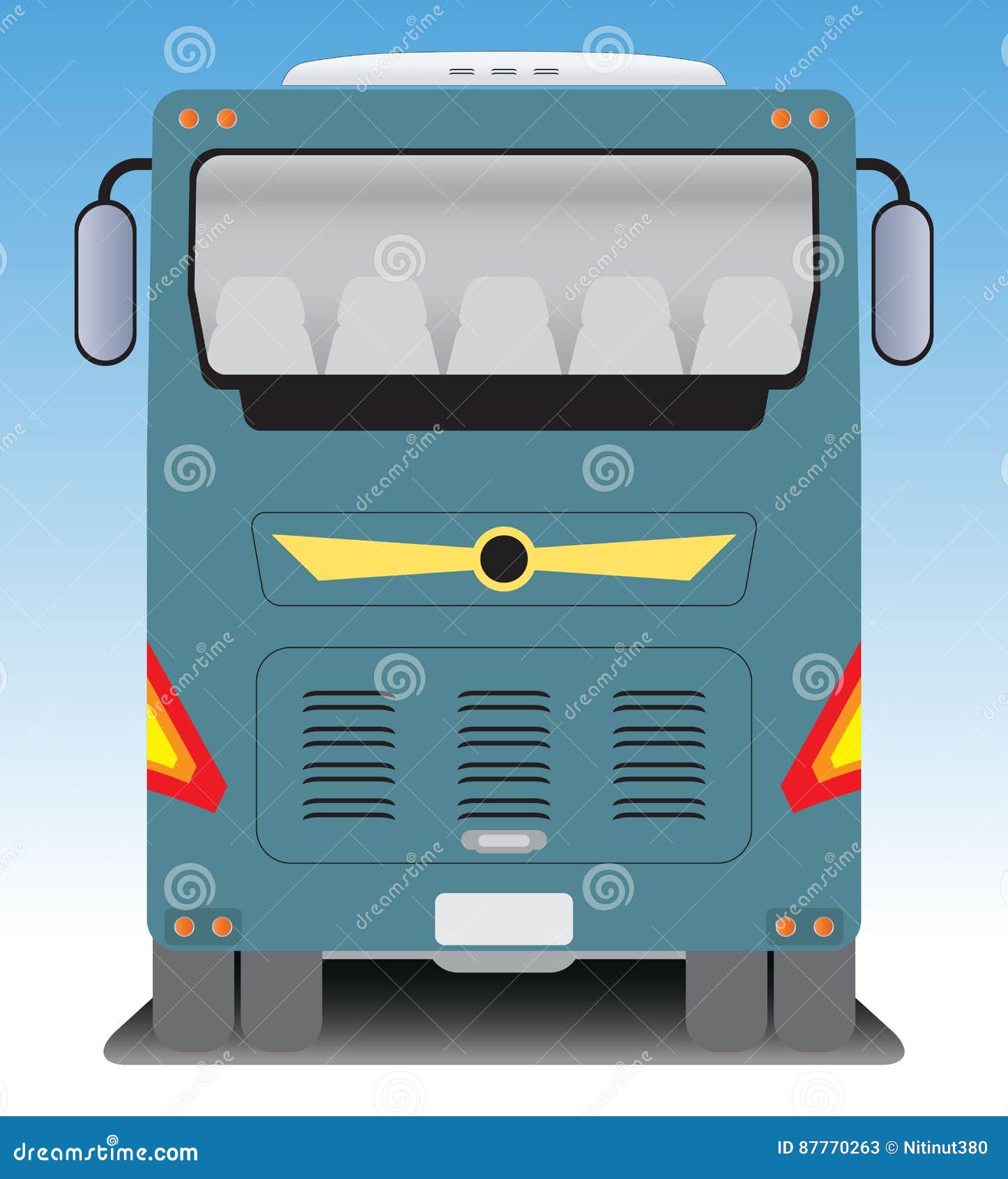 Back view of Tourist bus stock illustration. Illustration of vehicle ...