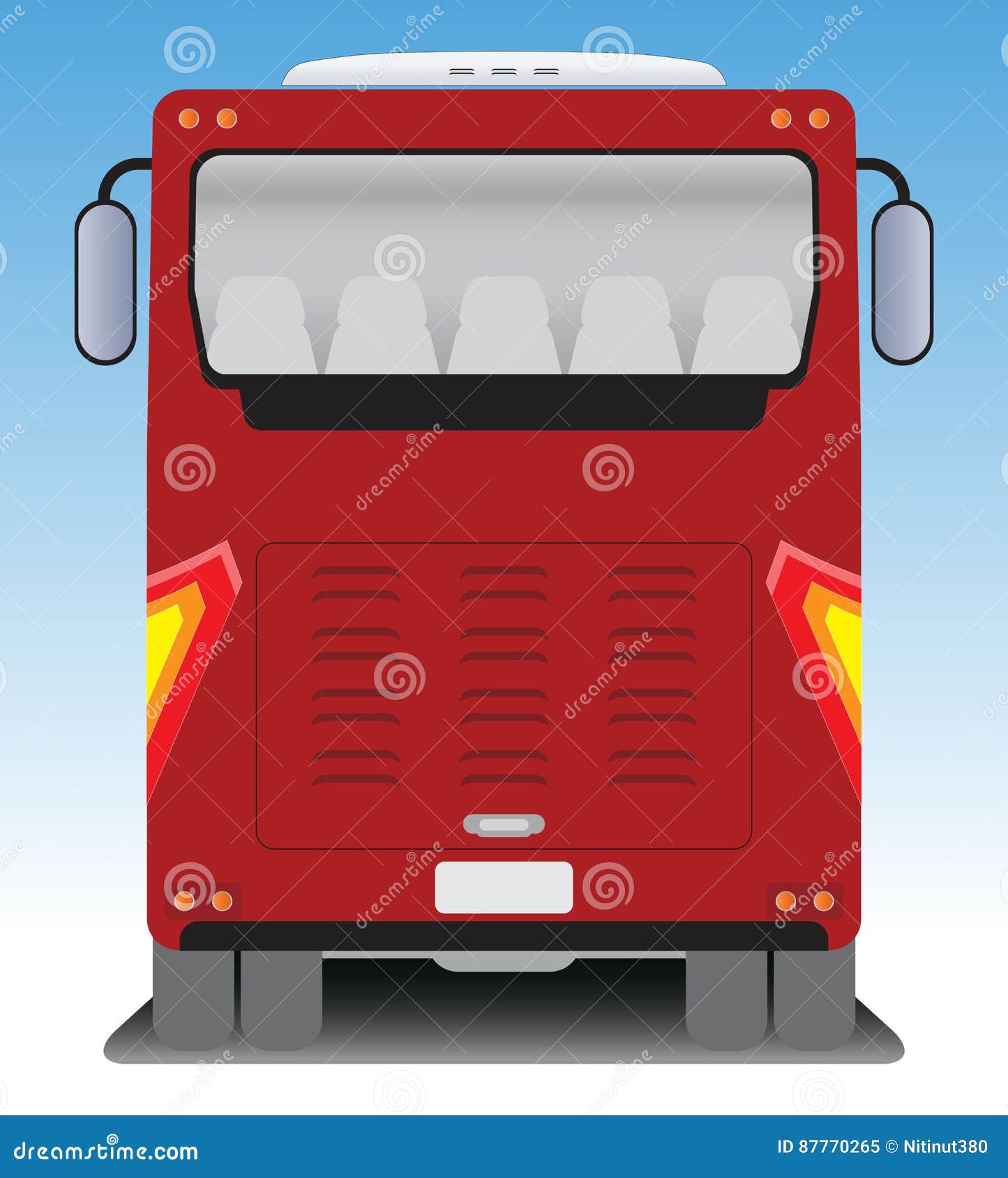 Back view of Tourist bus stock illustration. Illustration of coach ...
