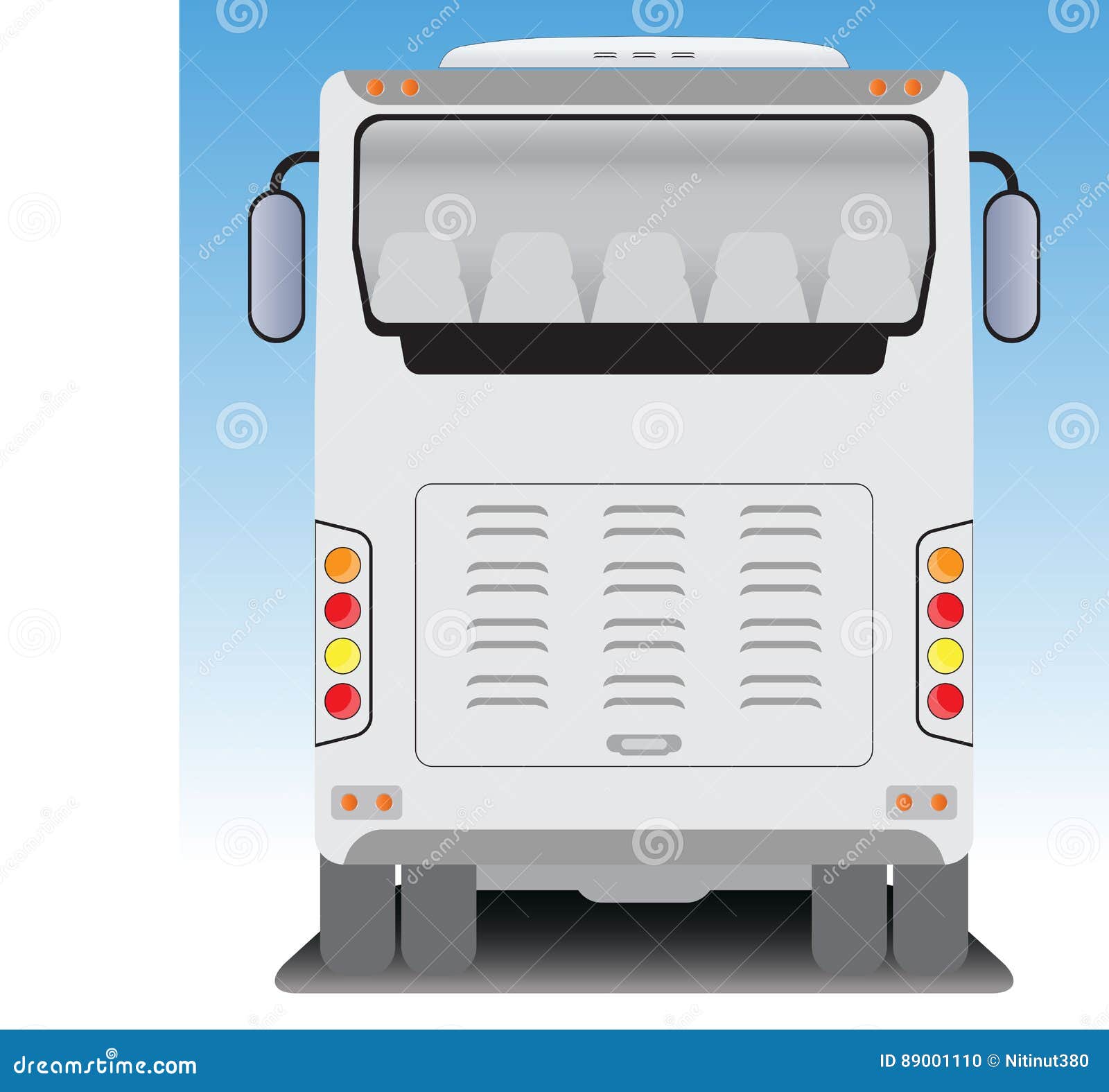 Back view of Tourist bus stock illustration. Illustration of view ...