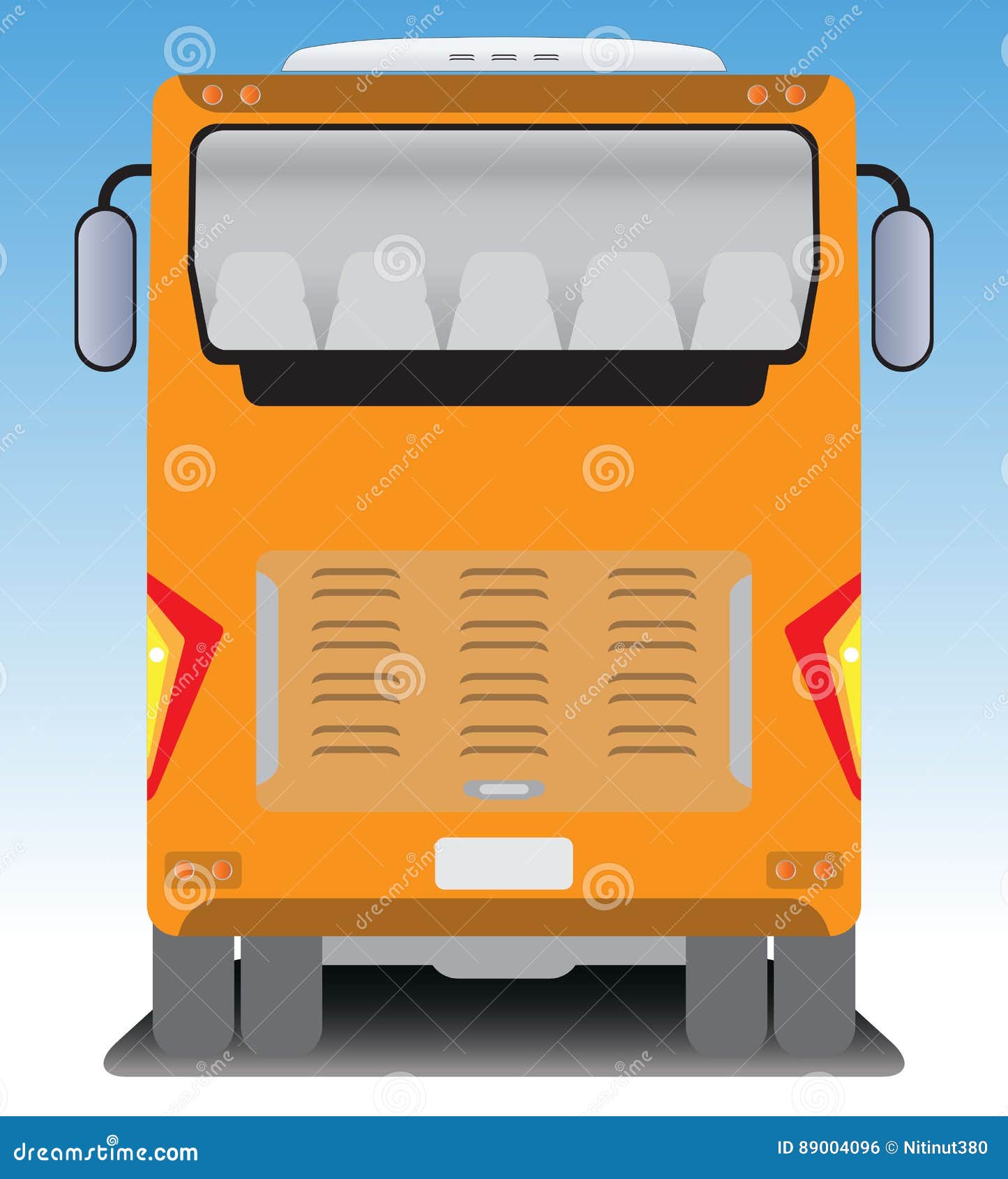 Back view of Tourist bus stock illustration. Illustration of tour ...