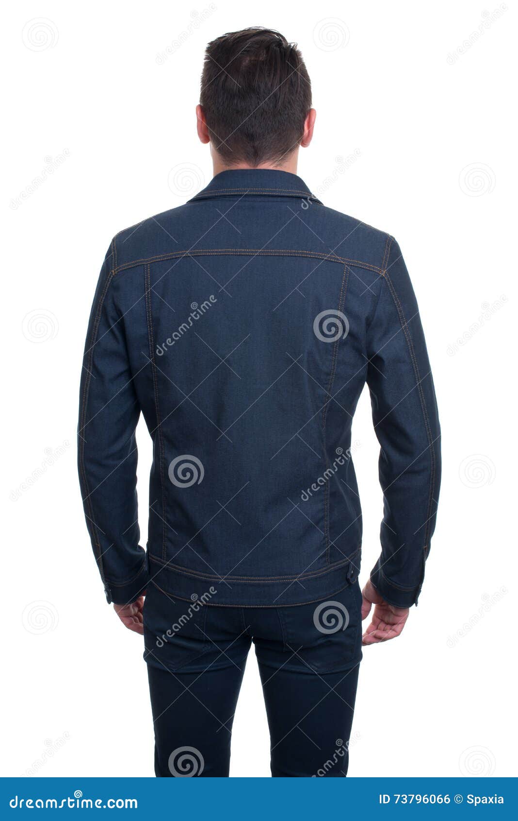 Back View of Trendy Handsome Young Man Isolated Stock Photo - Image of ...