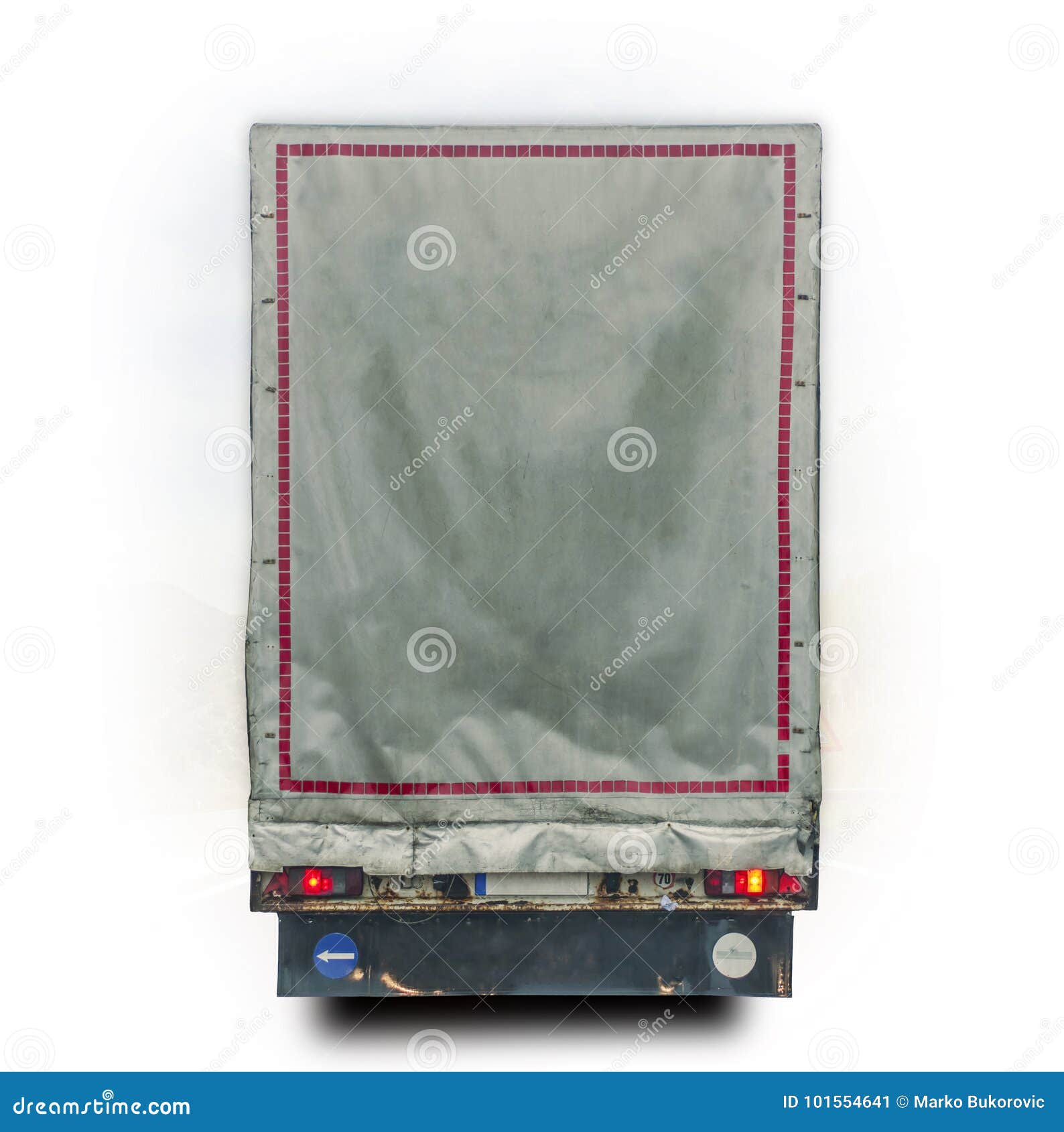 Back View of Truck Cargo Transport Container Isolated on White Stock ...