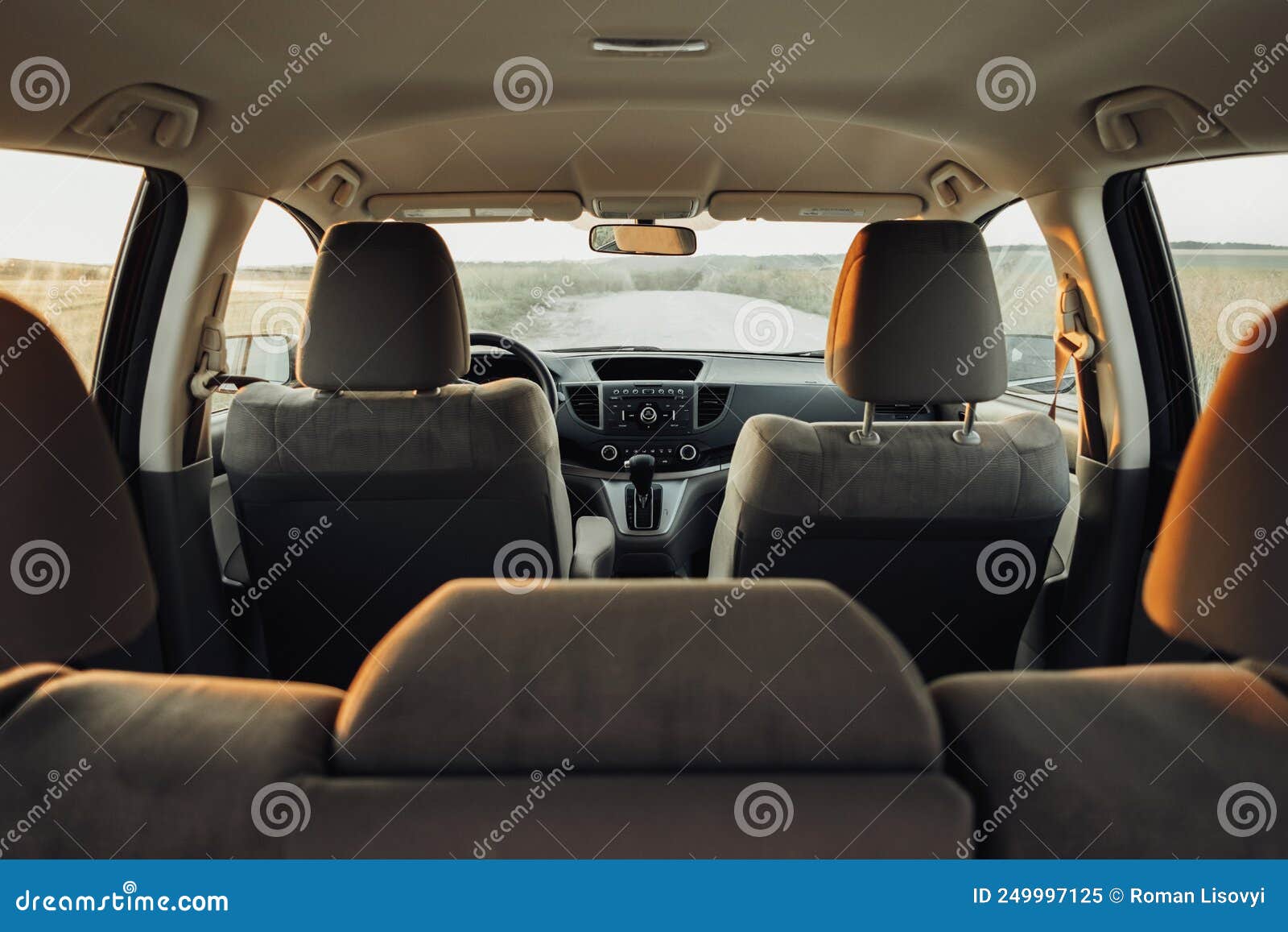 Back View from the Trunk of Interior of Modern SUV Car Stock Image ...