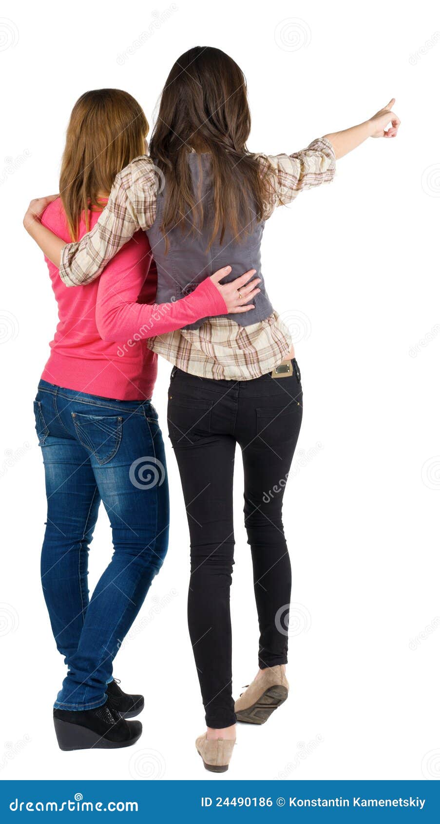 Back View of Two Young Woman Stock Photo - Image of backview, backside ...