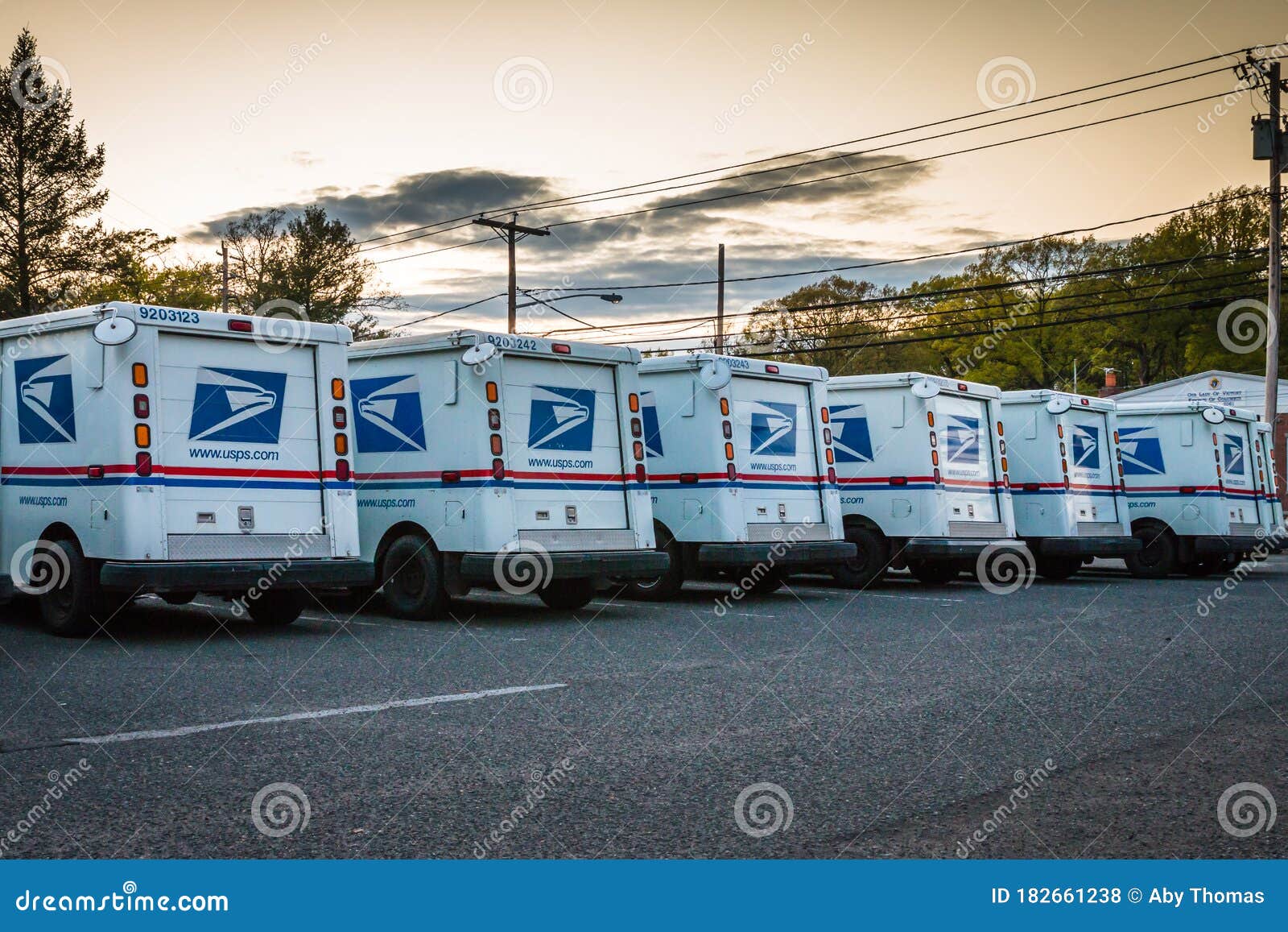 Back View of United States Postal Services Vans Editorial Stock Photo ...