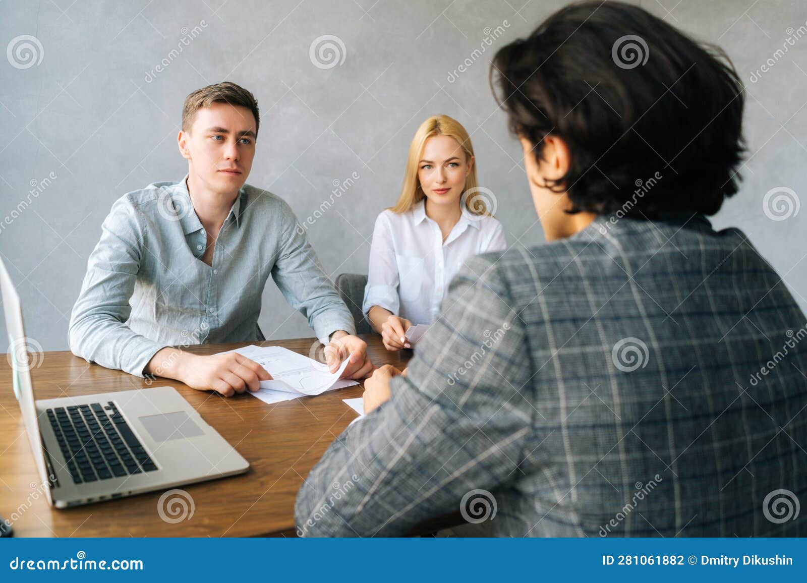 Back View of Unrecognizable Male Applicant Introducing during Job ...