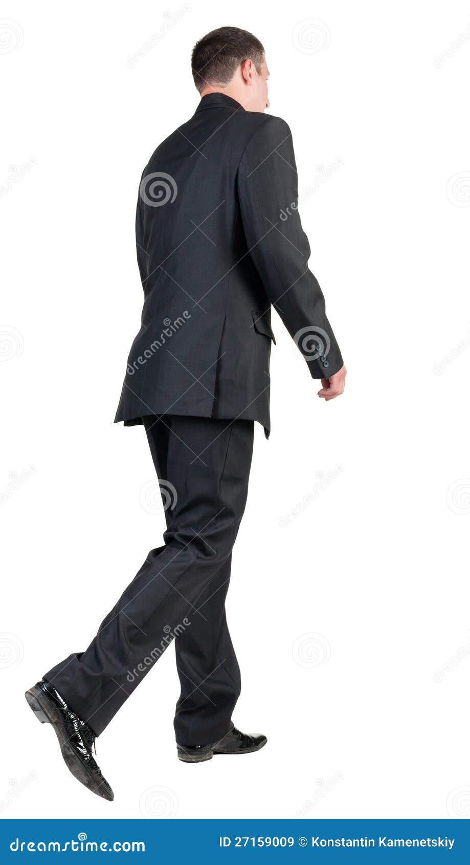 Back View of Walking Business Man. Stock Image - Image of watching ...