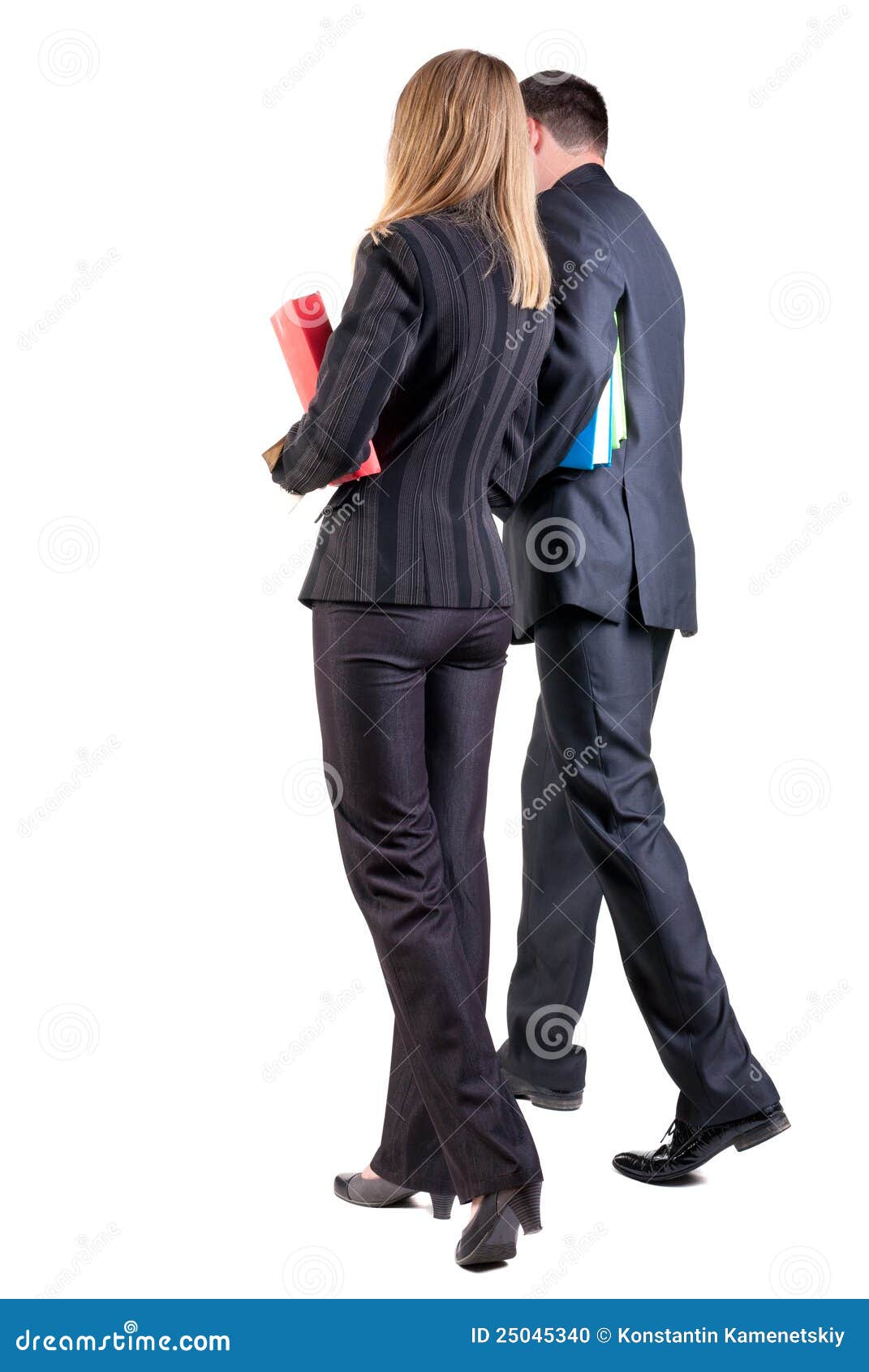 Back View of Walking Business Team Stock Photo - Image of male, black ...