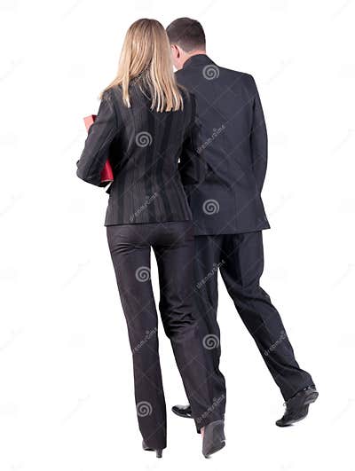 Back View of Walking Business Team Stock Image - Image of education ...