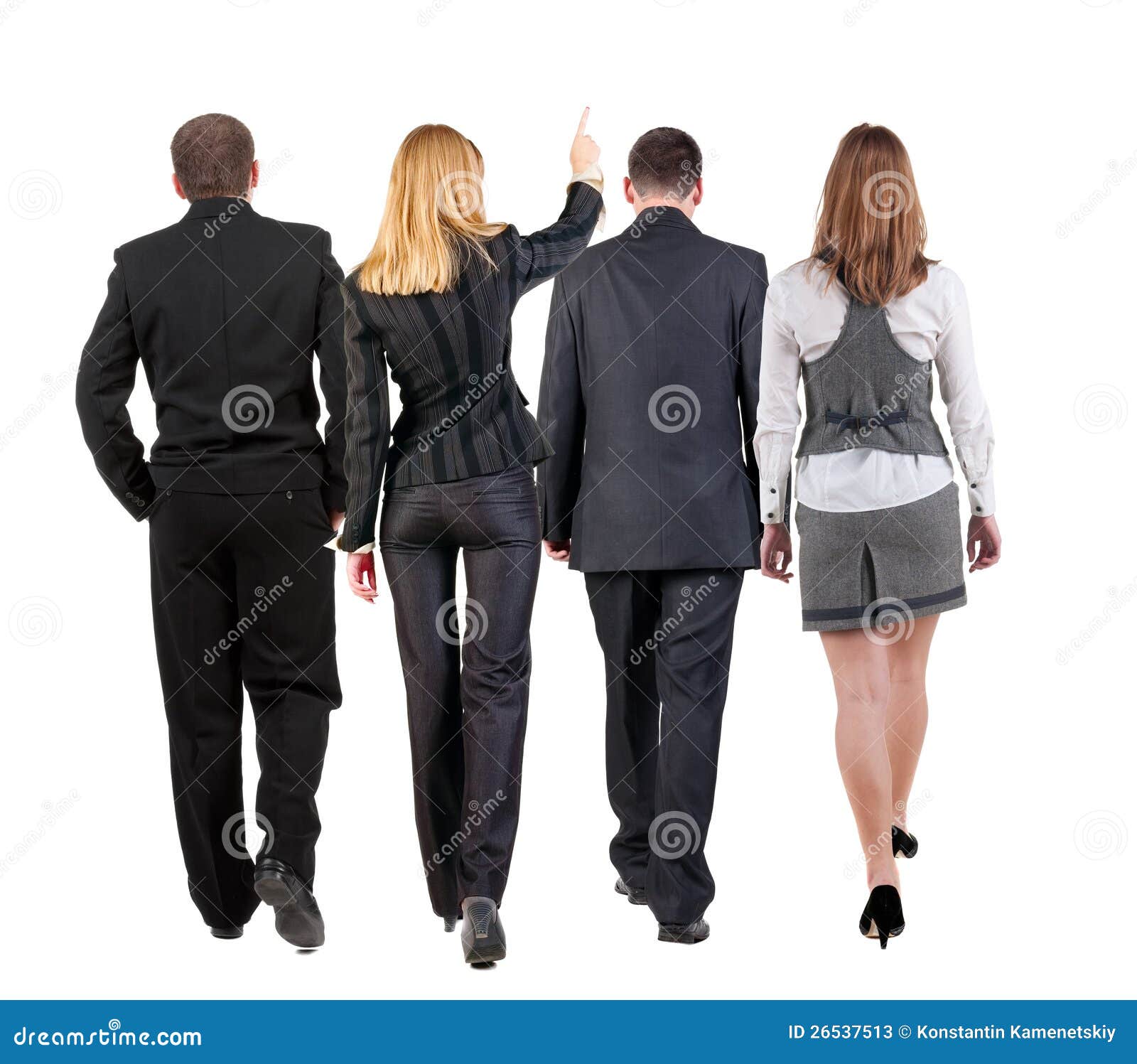 Back View of Walking Business Team Stock Image - Image of group, back ...
