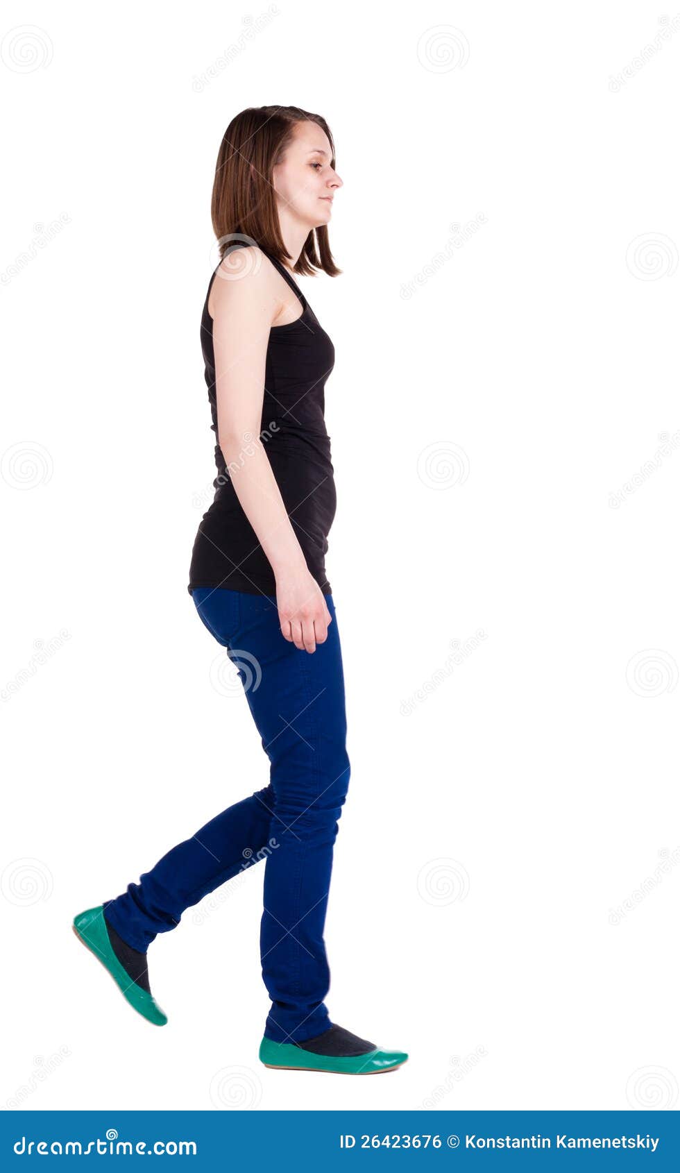 Back View of Walking Woman . Stock Photo - Image of movement, posing ...
