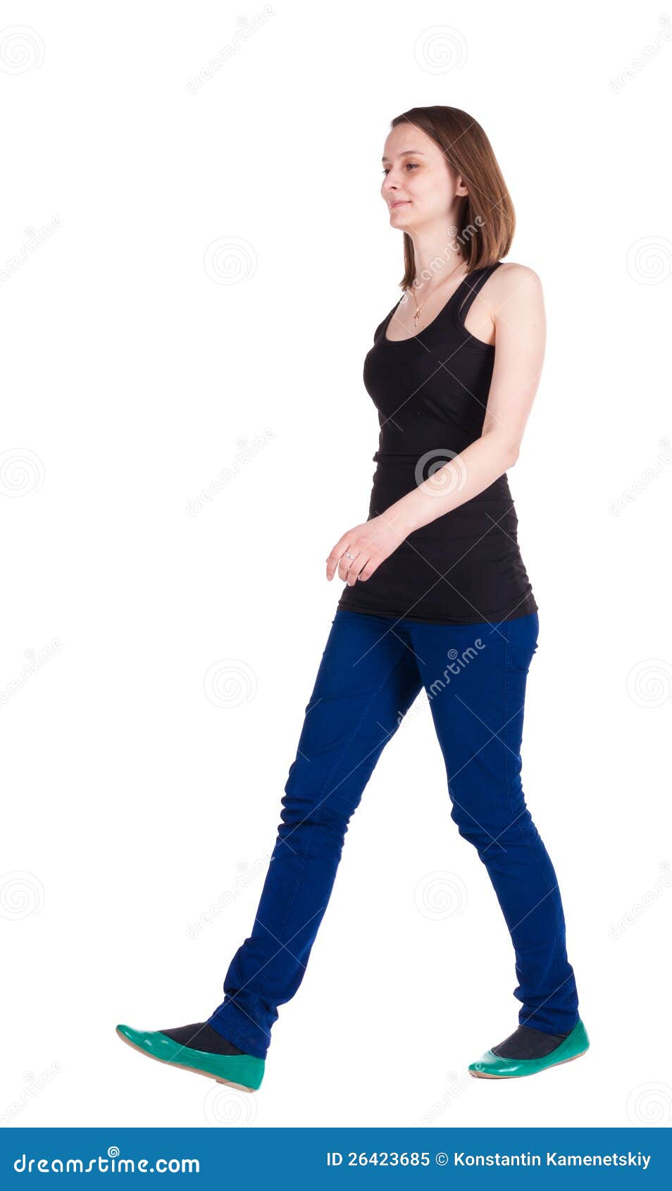 Back View of Walking Woman . Stock Image - Image of leave, confidence ...