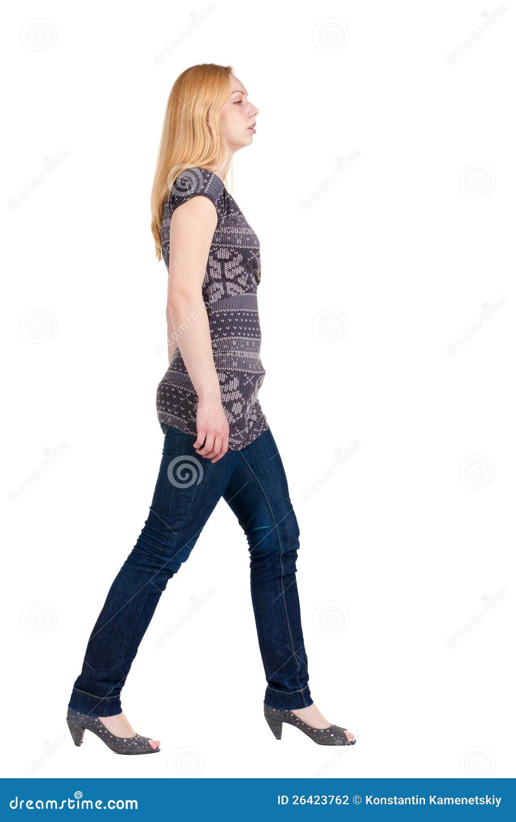 Back View of Walking Woman . Stock Photo - Image of female, looking ...