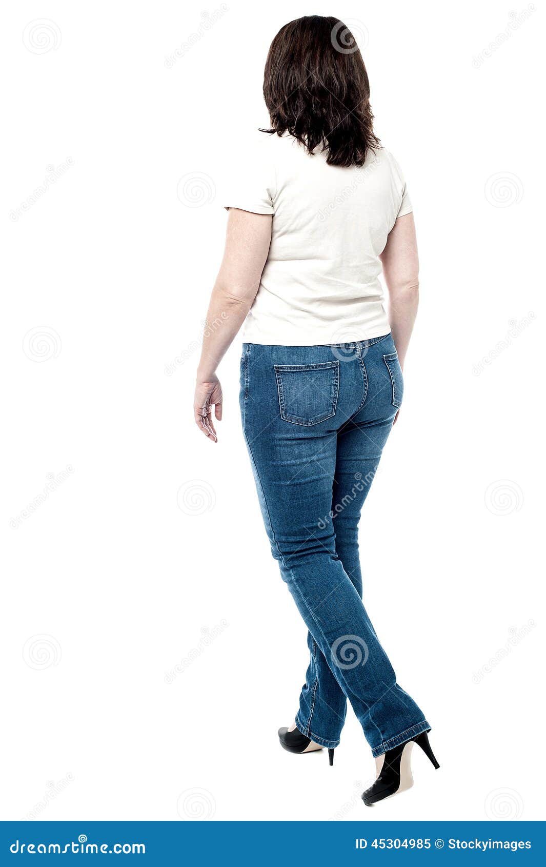 Back view of walking woman stock image. Image of view - 45304985