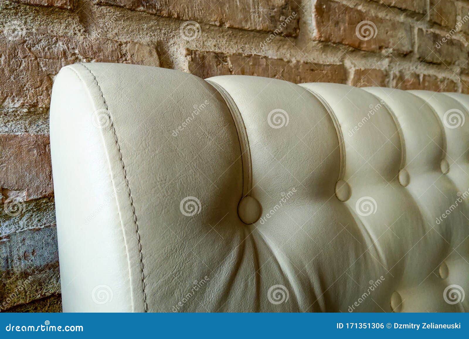 Back View of a White Leather Sofa, Expensive Furniture Stock Photo ...
