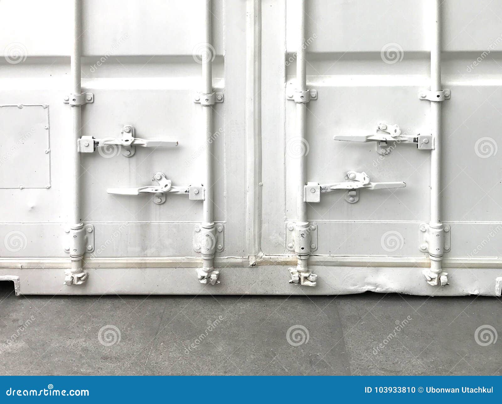 Back View of White Shipping Container Stock Photo - Image of container ...