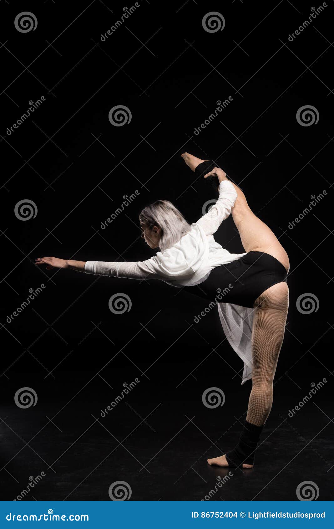 Back View of Woman in Bodysuit Dancing Stock Photo - Image of movement ...
