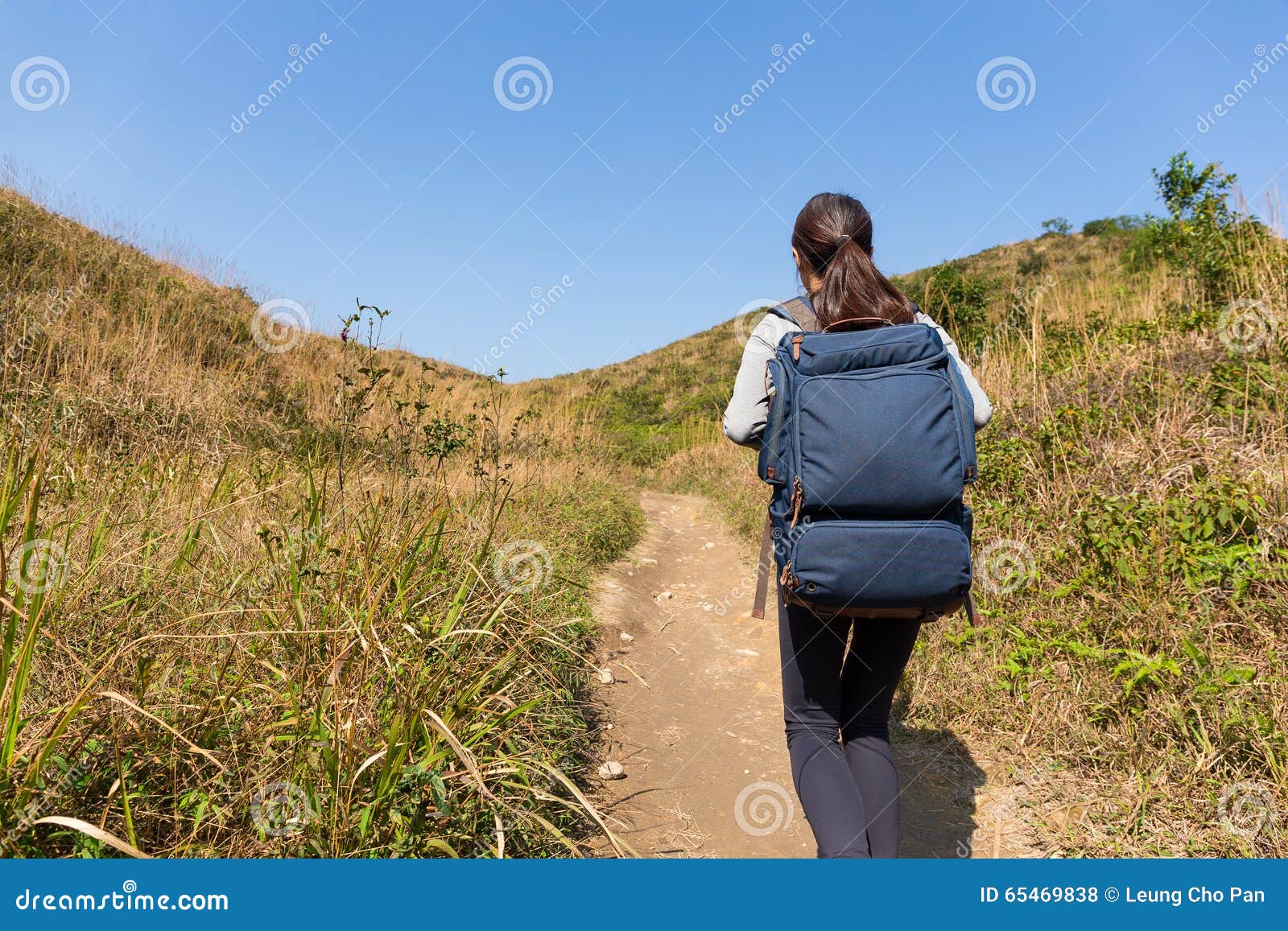Back View of Woman Go Hiking Stock Photo - Image of hong, korean: 65469838