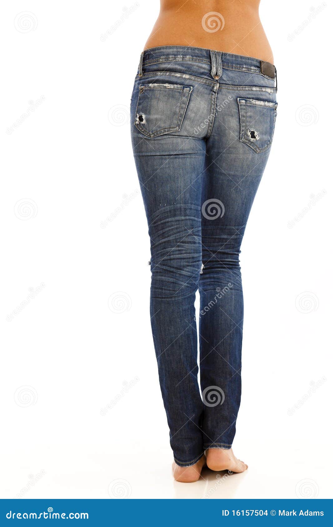 Back View of Woman in Jeans Stock Photo - Image of beauty, casual: 16157504