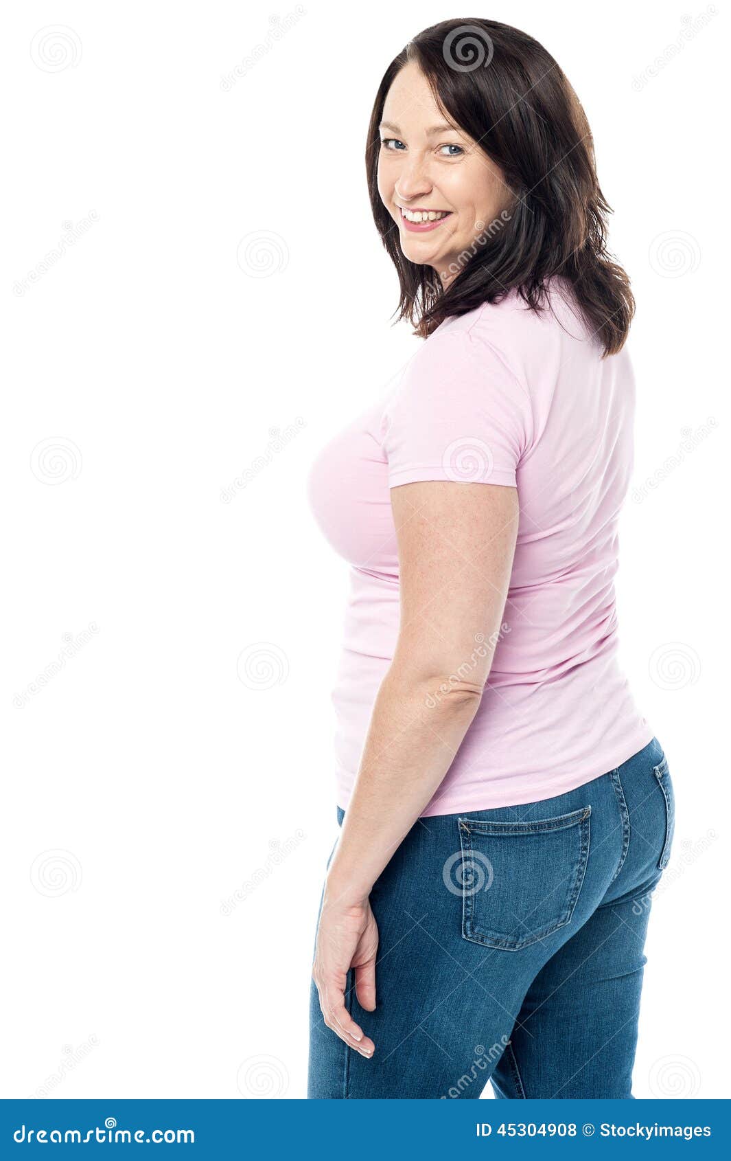 Back View of Woman Looking Back Stock Photo - Image of caucasian, rear ...