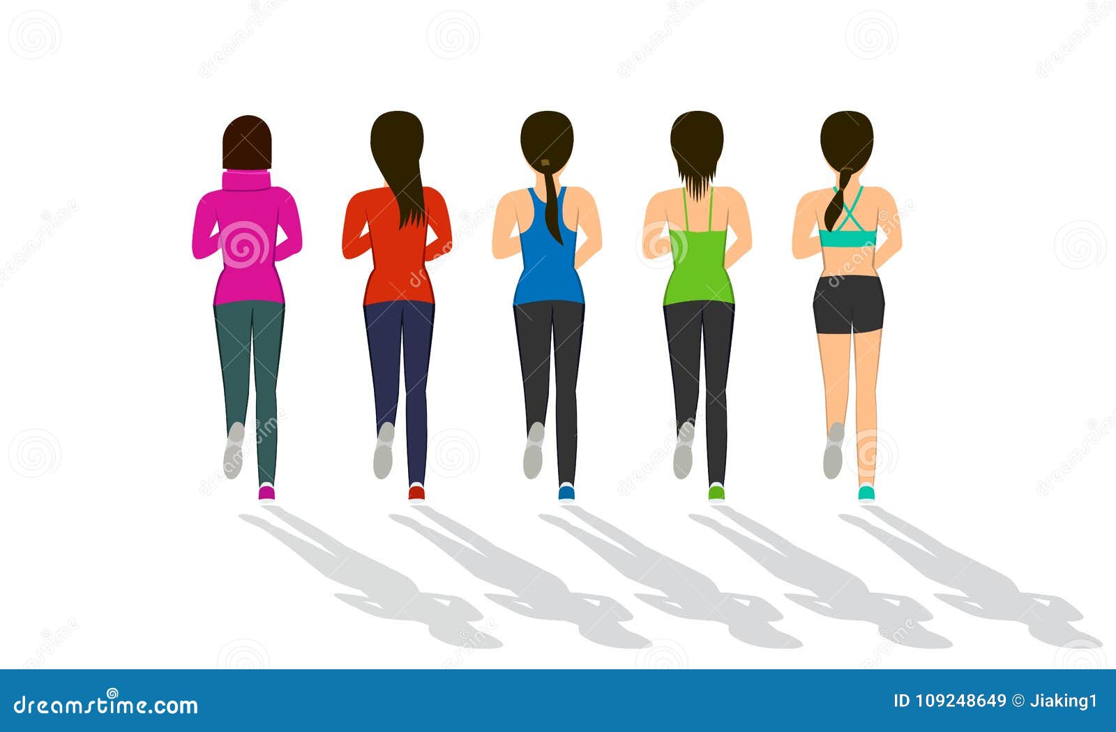 Back View of Woman Runner in Flat Vector Design Stock Vector ...